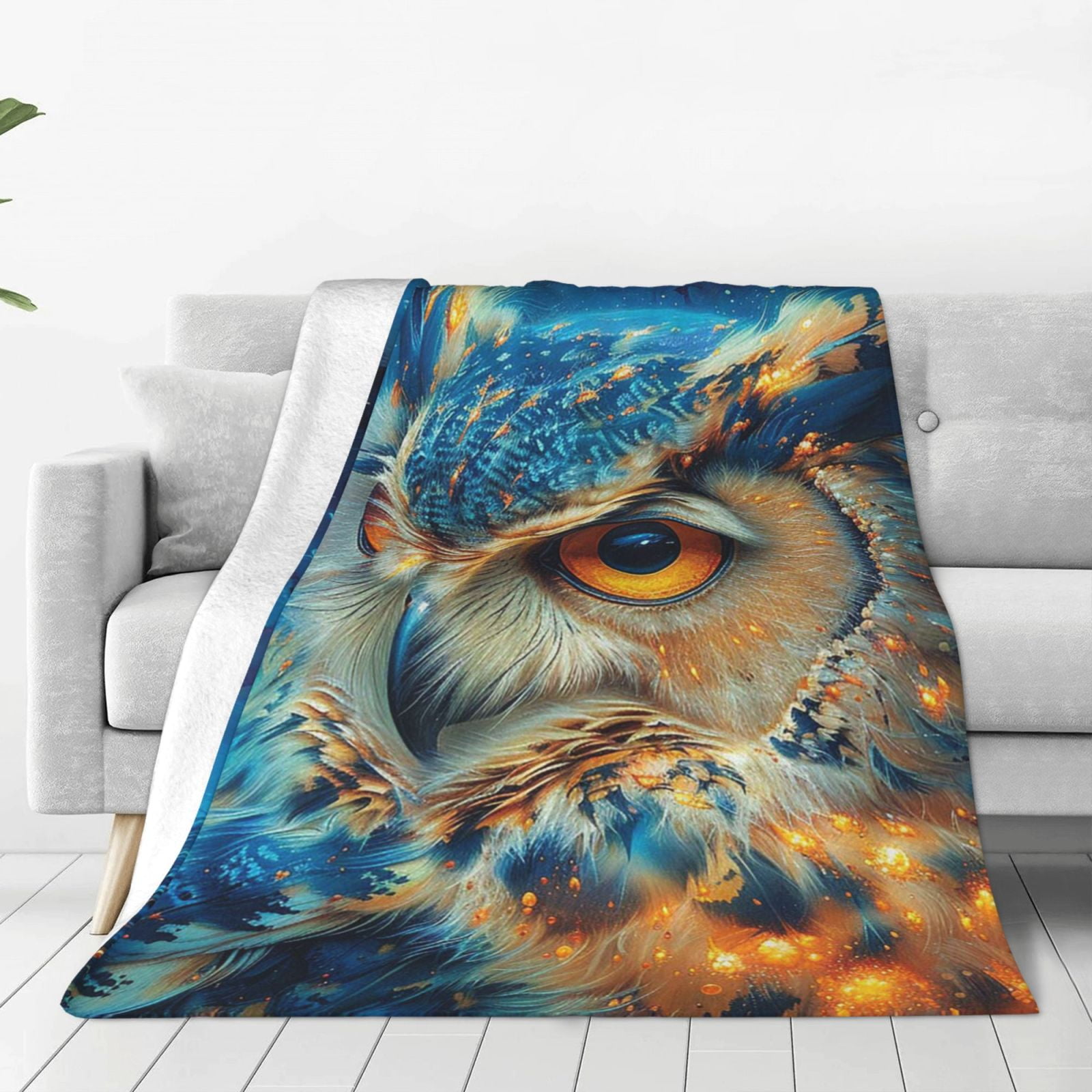 Owl Thunder And Lightning Throw Blanket Super Soft Lightweight Cozy ...