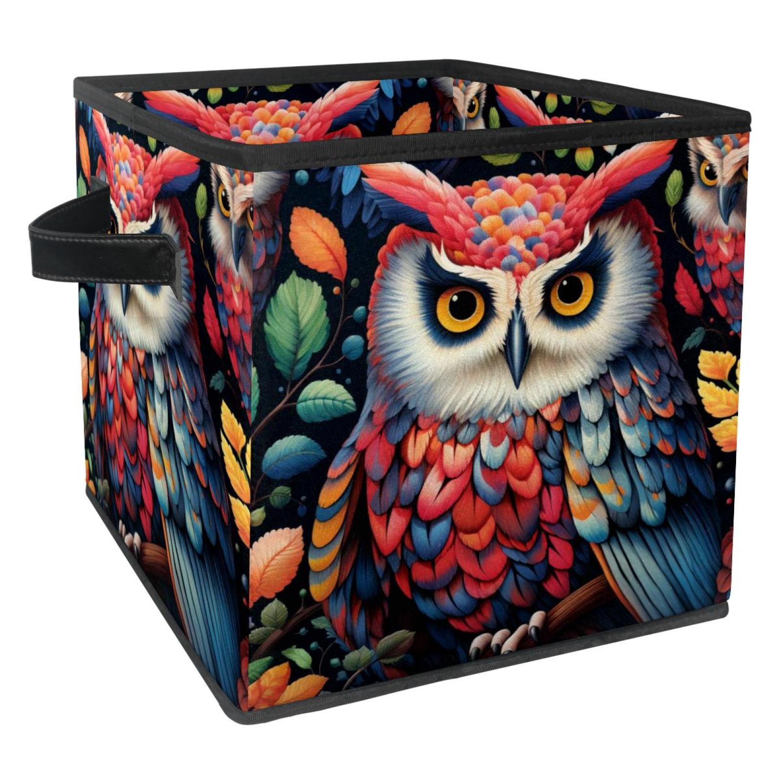 Owl Toy Storage Box, Foldable with Handle, 10.8"x10.5"x10.6", Large ...