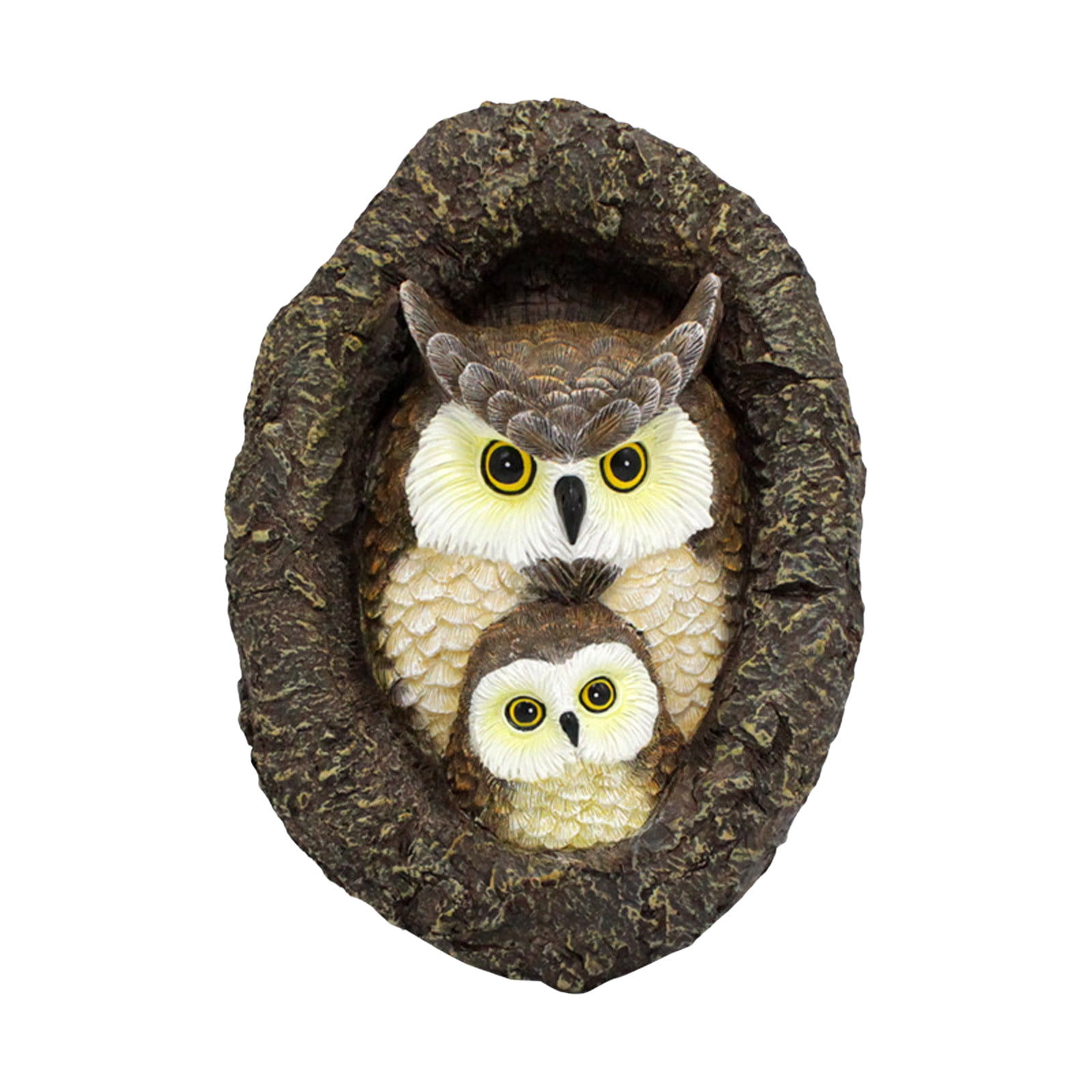 Owl Tree Face Resin Owl Statue Tree Decorations Mom And Baby Garden ...