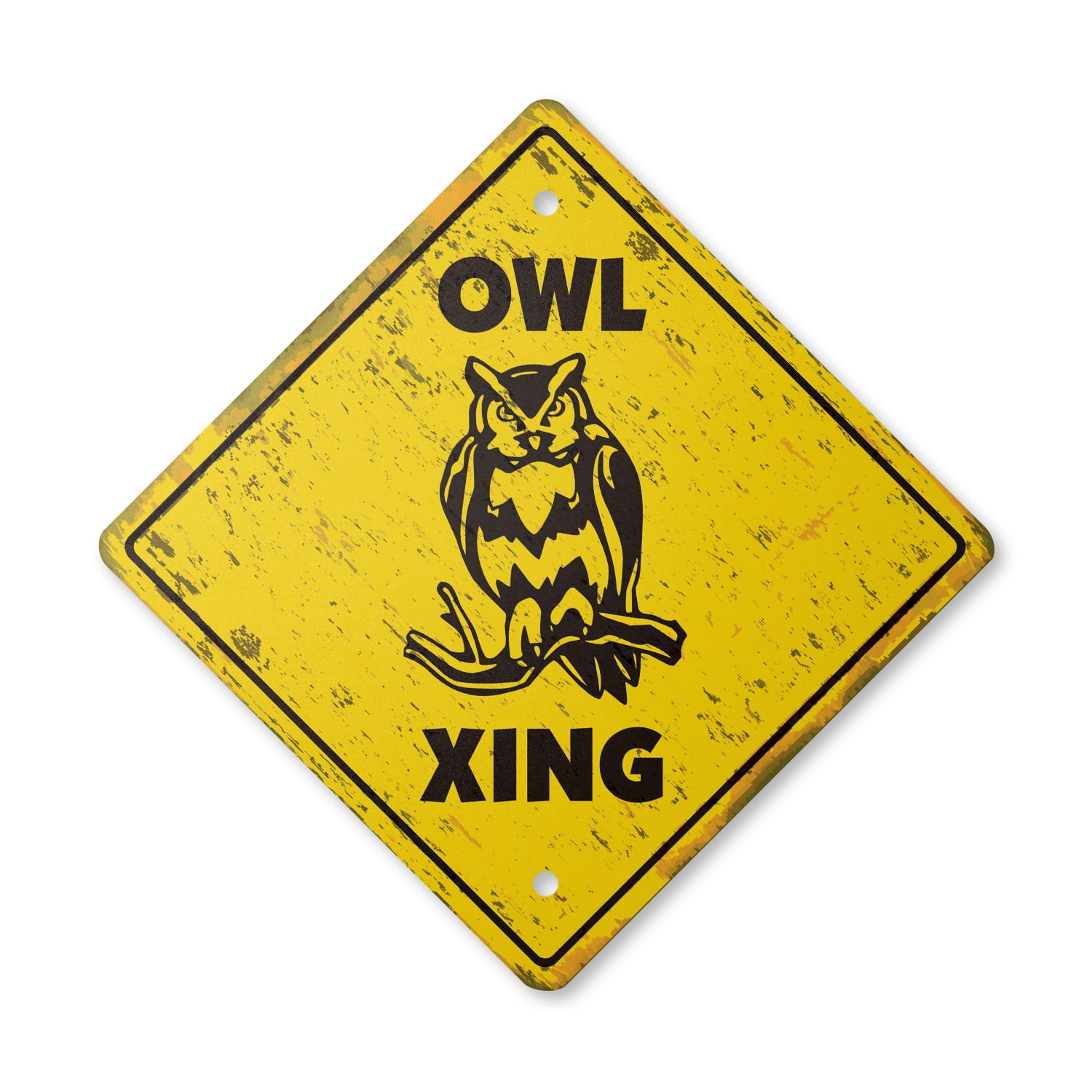 Owl Vintage Crossing Sign Zone Xing | Indoor/Outdoor Plastic | 17" Tall ...