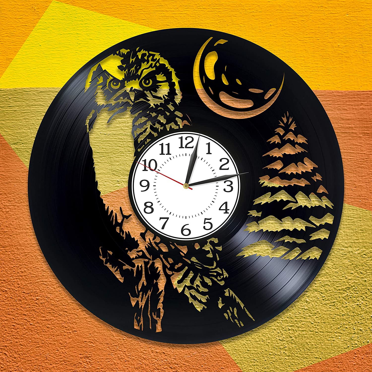 Owl Vinyl Clock for Man and Woman Bird Original Home Decor Owl Vinyl ...