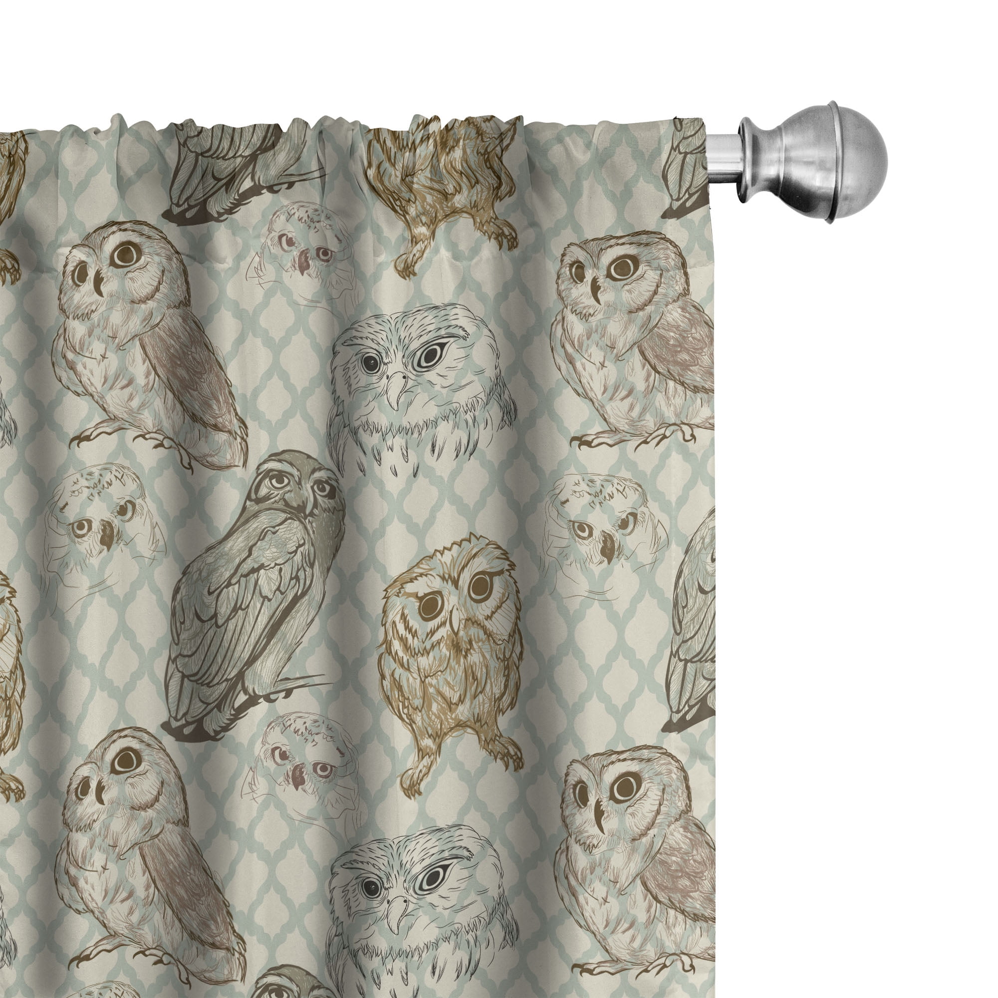 Owl Window Curtain, Cool Looking Owls Different Shapes and Sizes ...