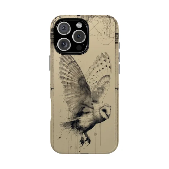 Owl Wing Flight Minimalist Ink Art Case for iPhone 17 through 11 Pro ...