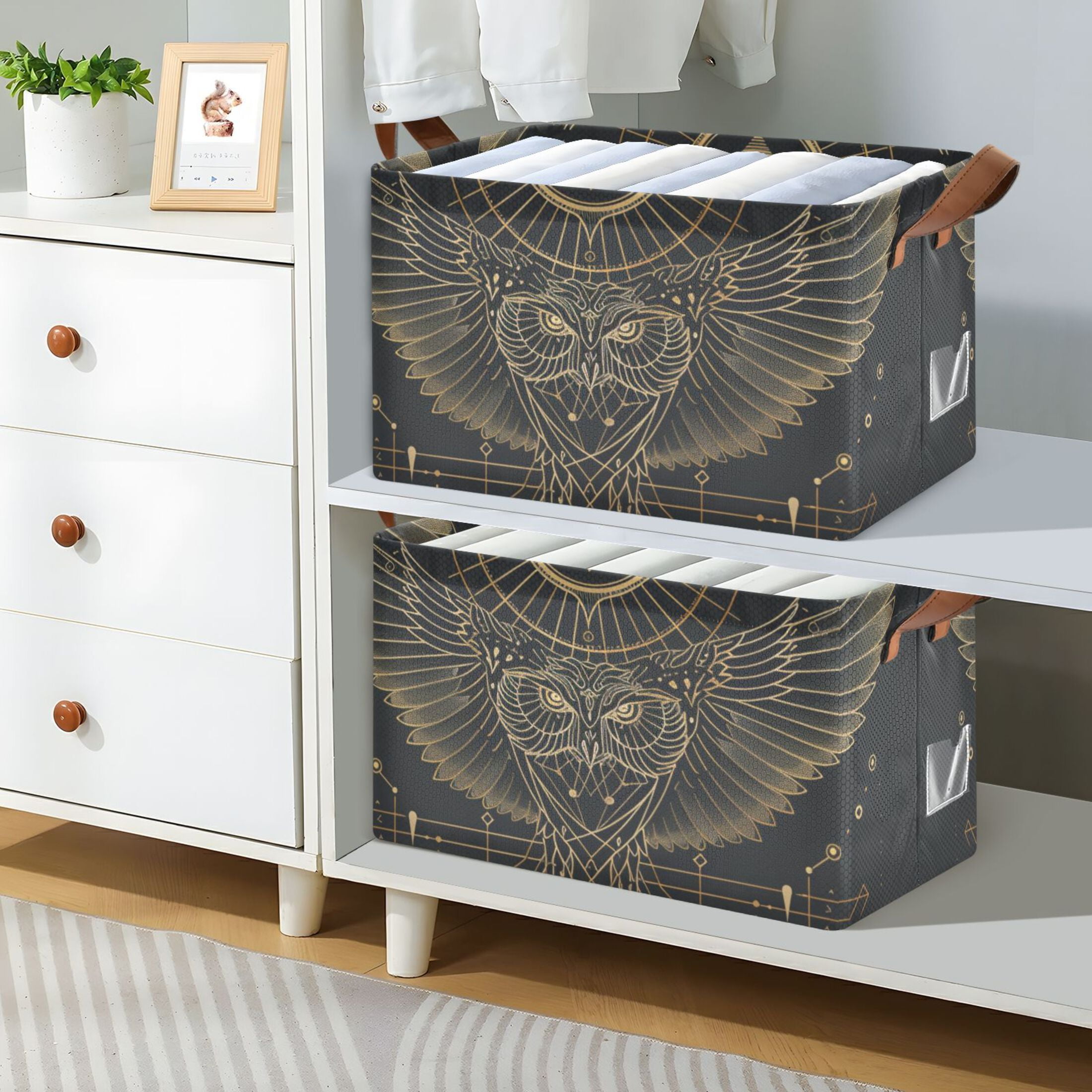 Owl Wings Spread Foldable Storage Large Fabric Storage Baskets ...