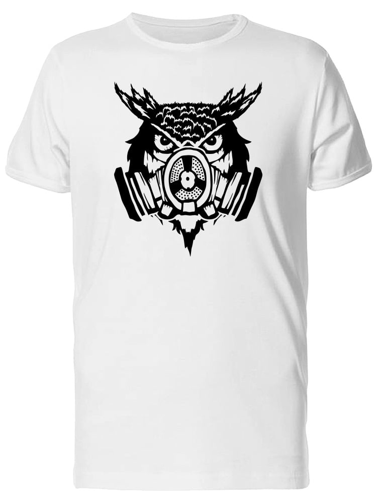 Owl With Gas Mask Ink T-Shirt Men -Image by Shutterstock, Male Small ...