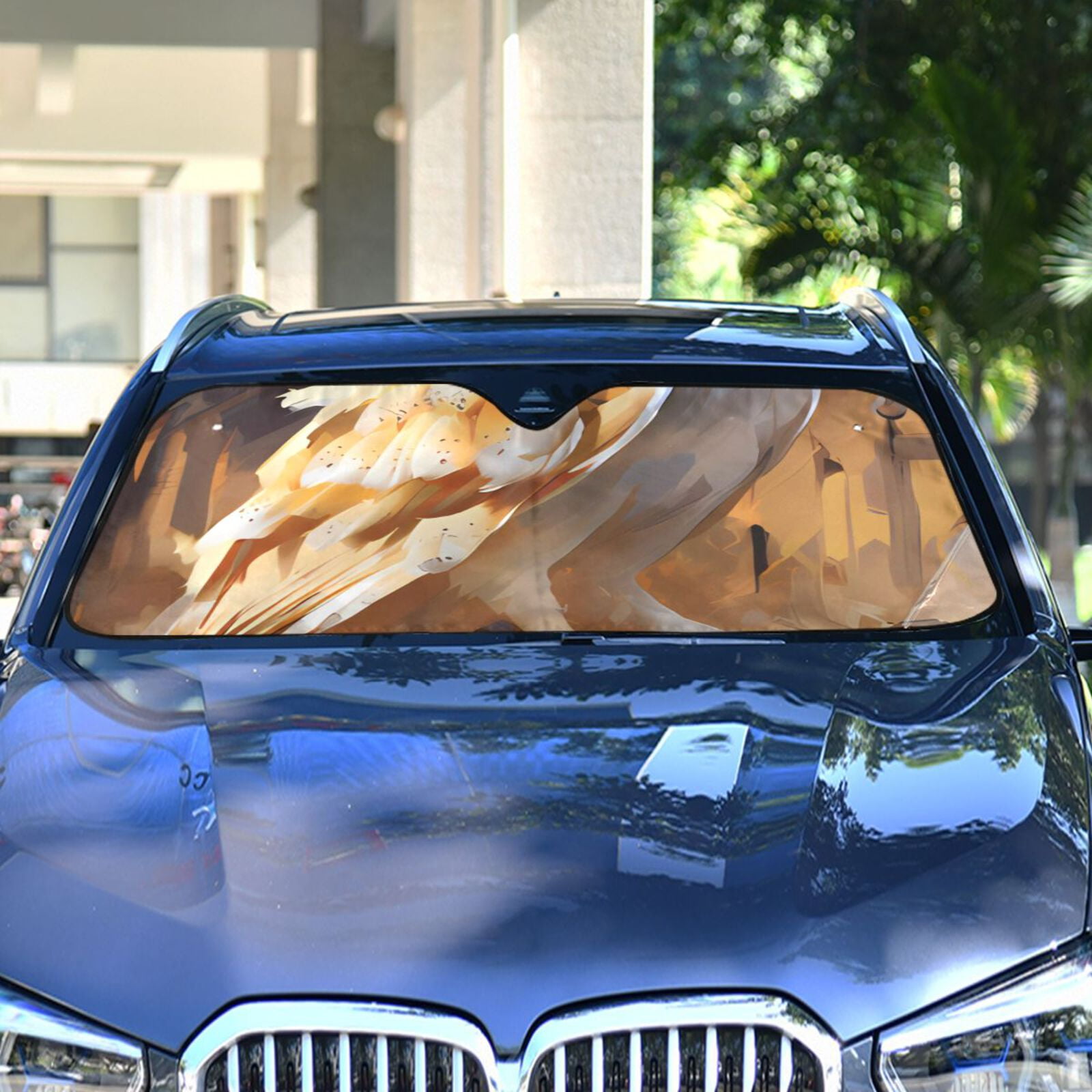 Owl Wood Painting Automotive Front Car Windshield Sun Shade Reflector ...