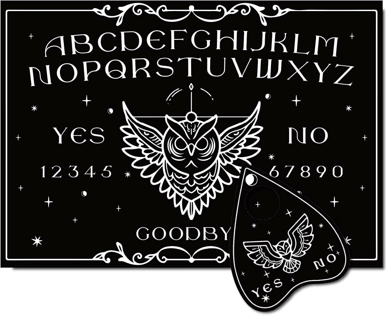 Owl Wood Spirit Board Pendulum Dowsing Divination Board Set Black ...
