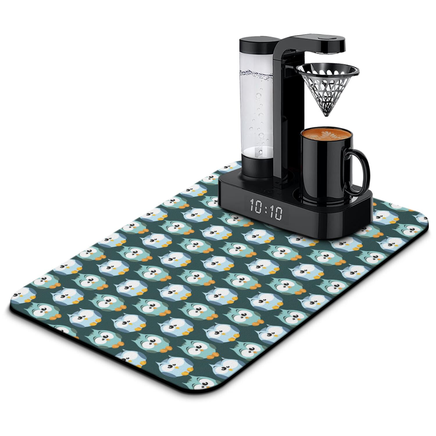 Owl and Fairytale Stars Coffee Station Mat - Hand-drawn Owl Print ...