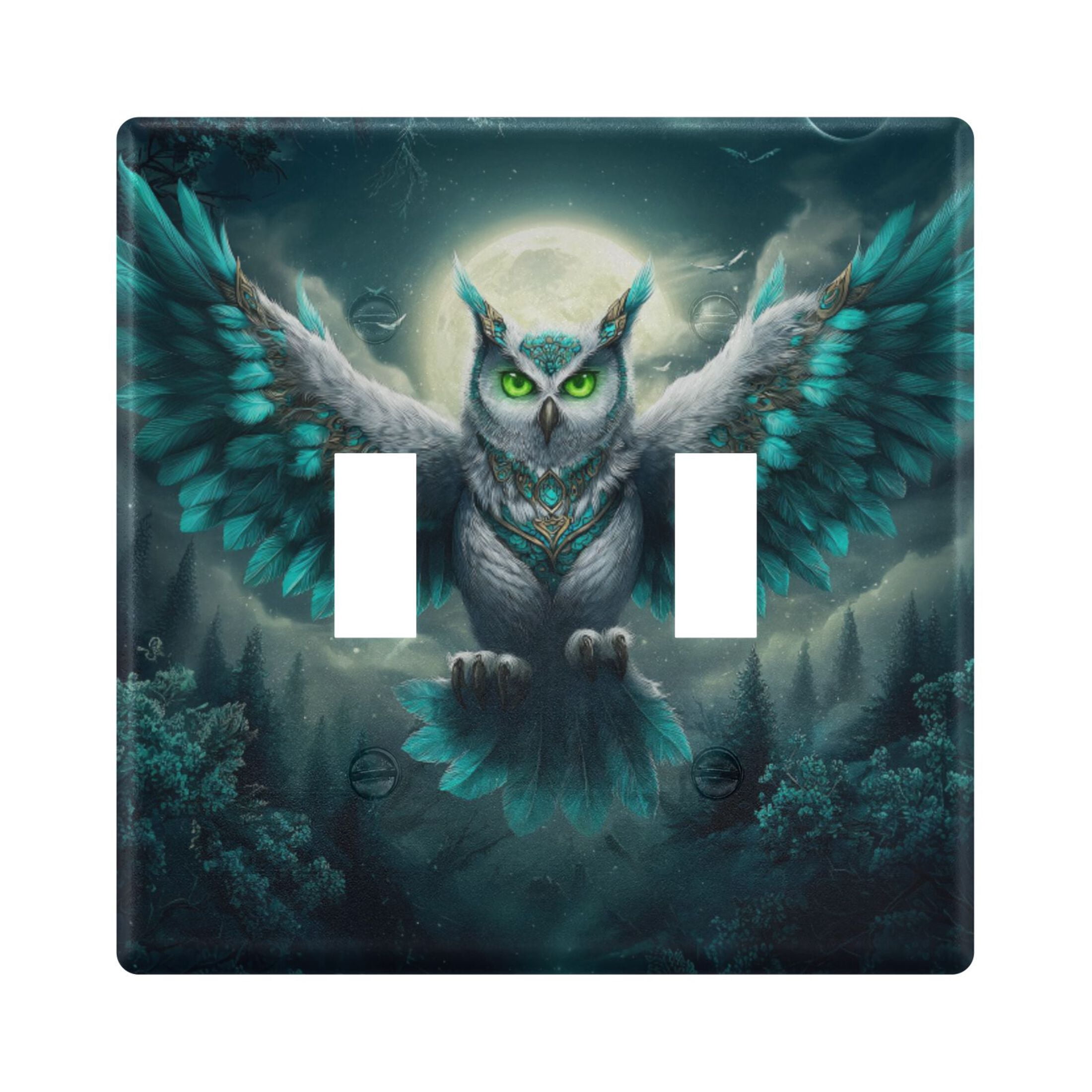 Owl in Jungle Night Moon Light Switch Cover Electrical Outlet Cover ...