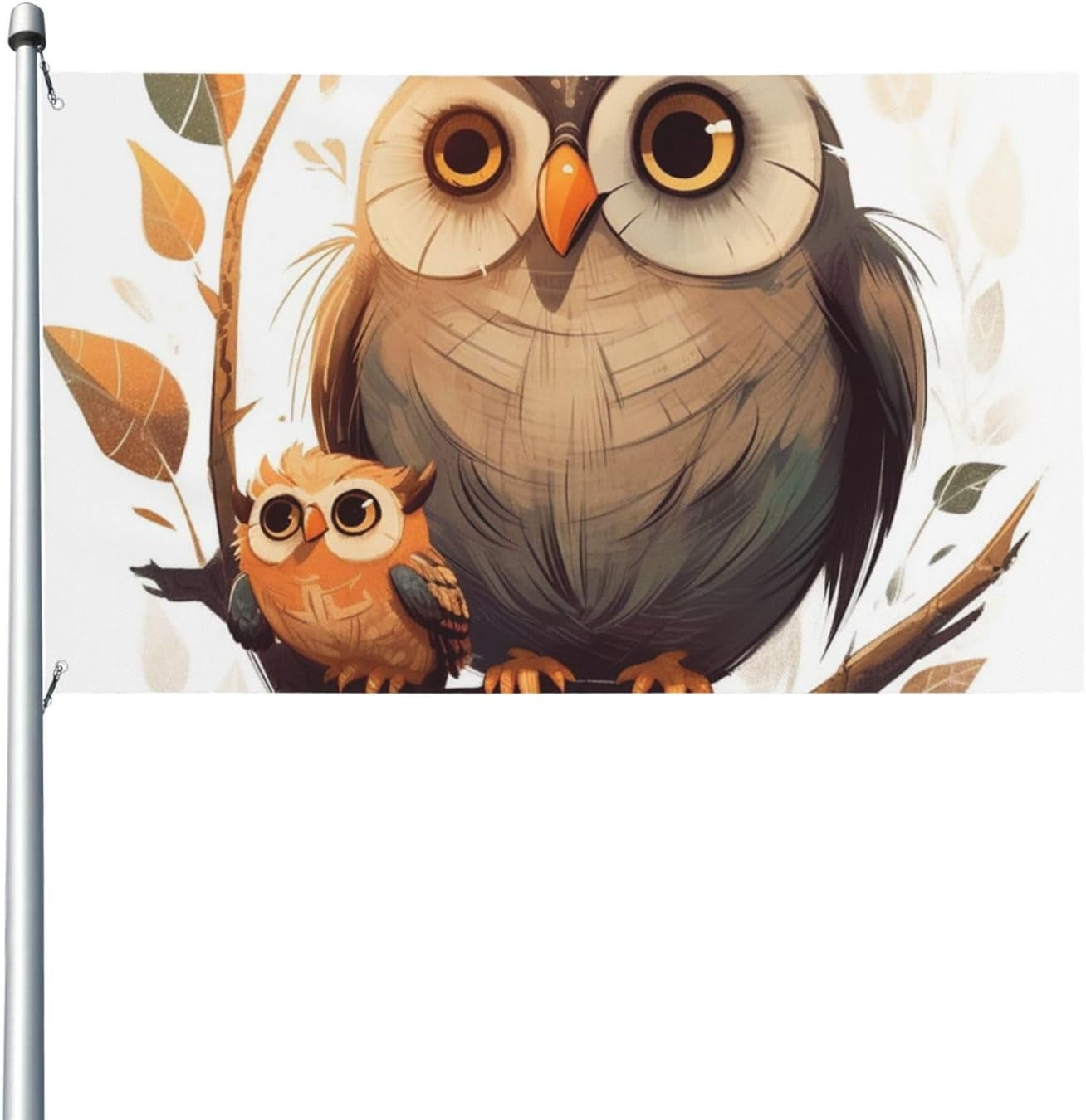 Owl on the Branch Welcome Yard Flags for Anniversary Wedding Seasonal ...