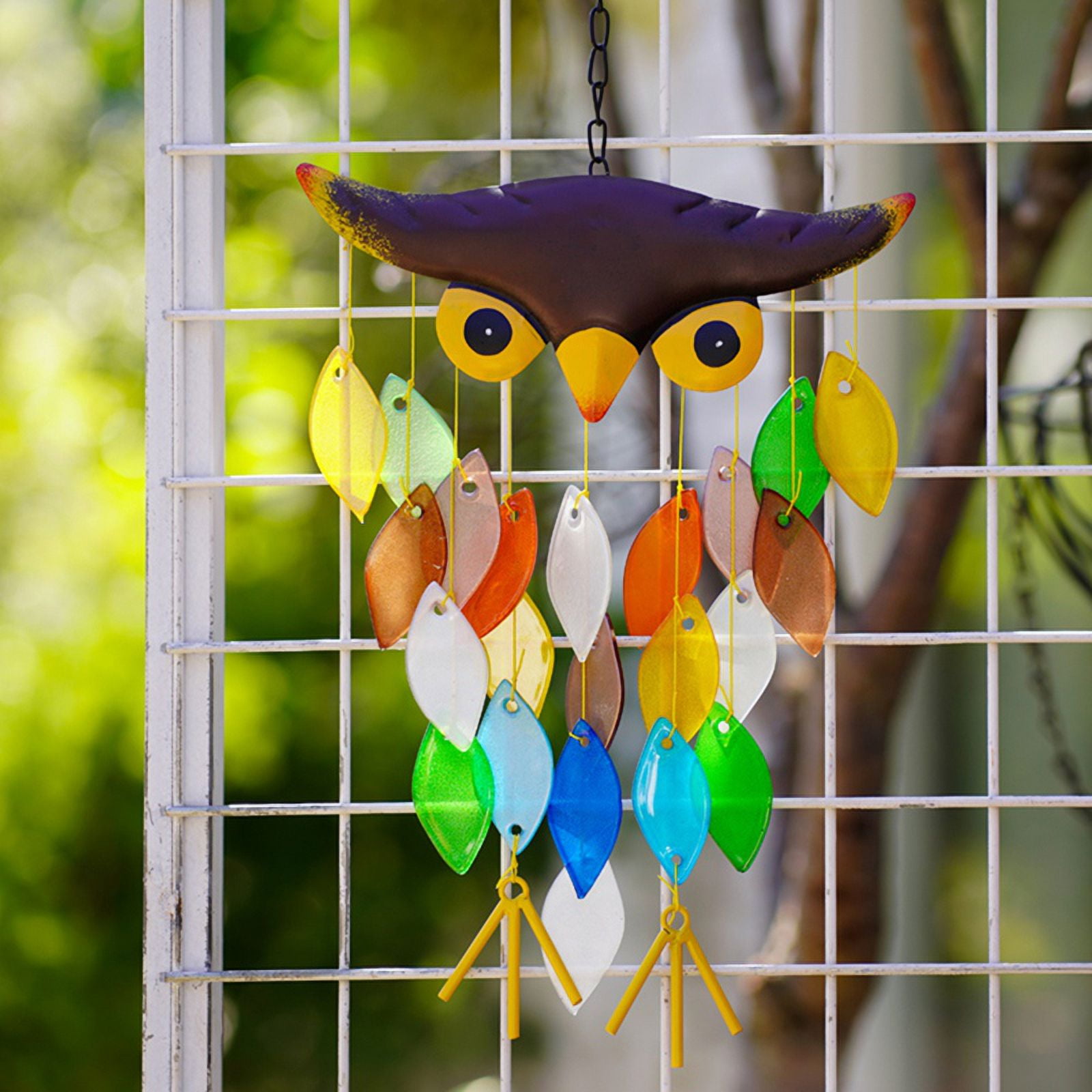 Owl wind bell, Iron Folk Art Owl Model Design Wind Chimes - Walmart.com
