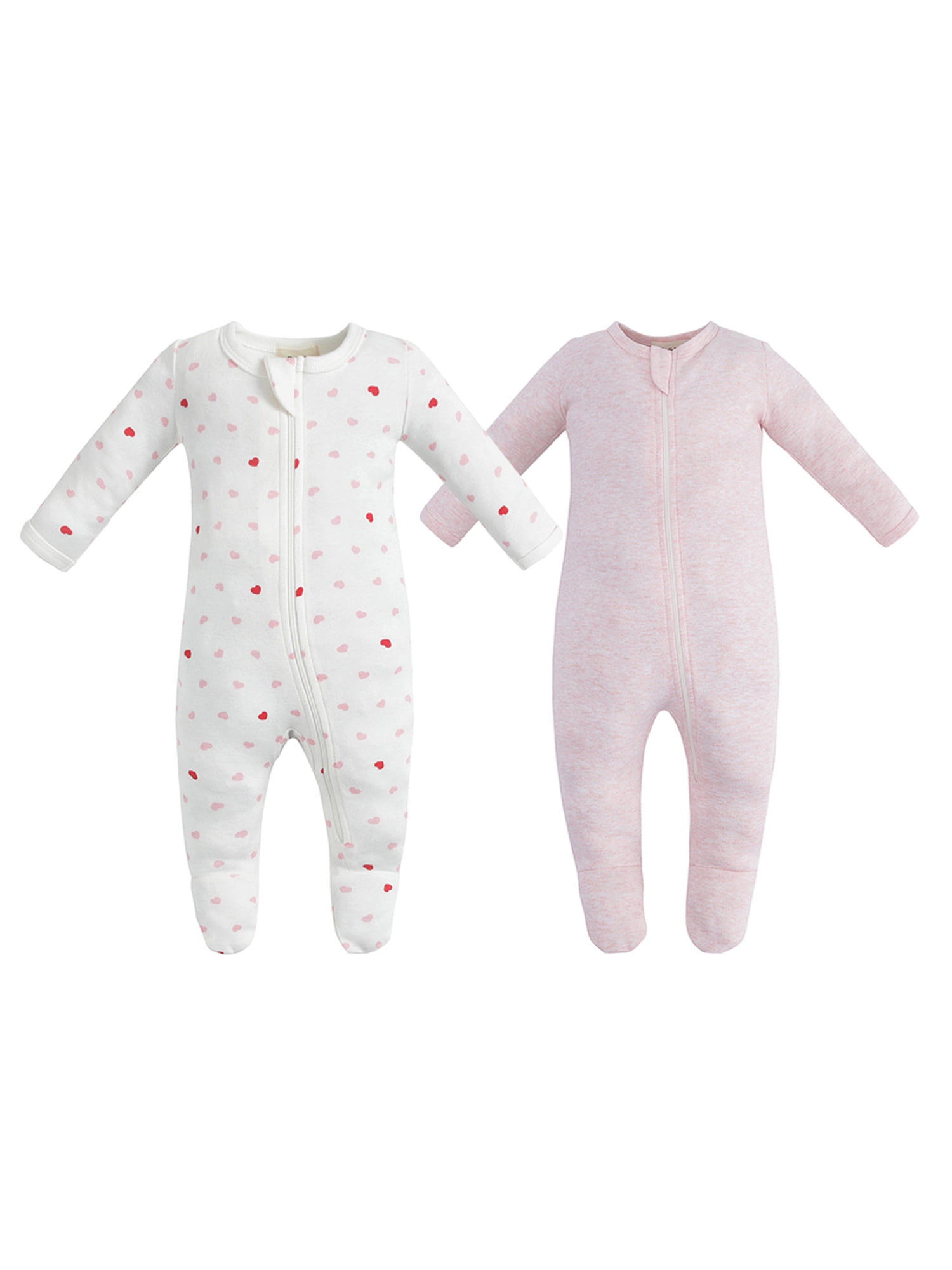 Owlivia Organic Cotton Baby Pajamas, Boys Girls 2Pack Zip Front Sleep ...