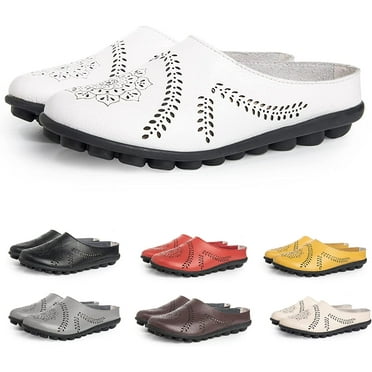 BERANMEY Women's Suede Clogs & Mules Stylish Leather Mules with Arch ...