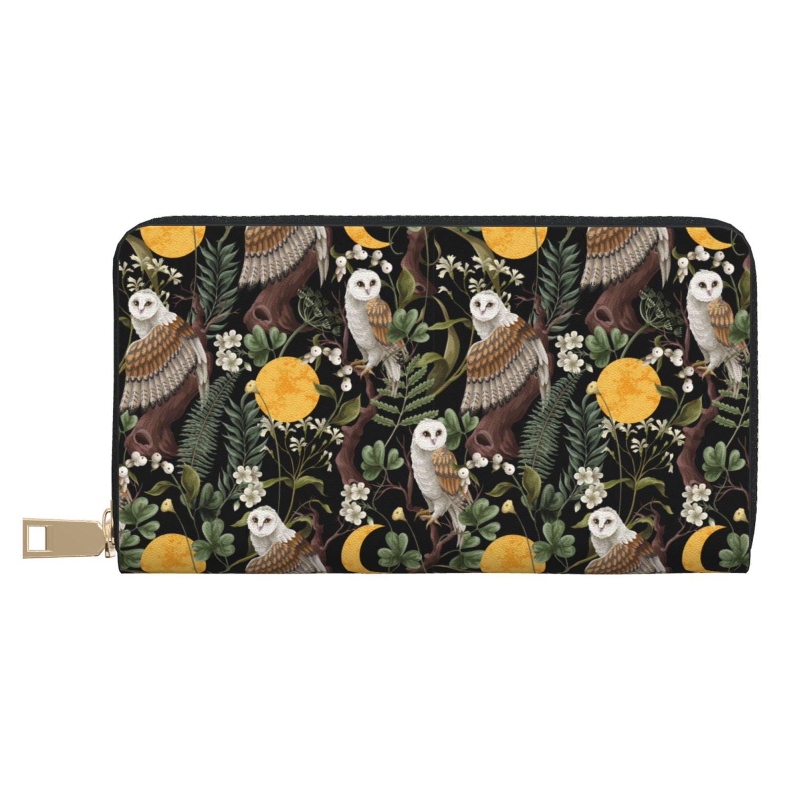 Owls And Plants Wallet Women, Leather Bifold Multi Card Wallet, Women's ...