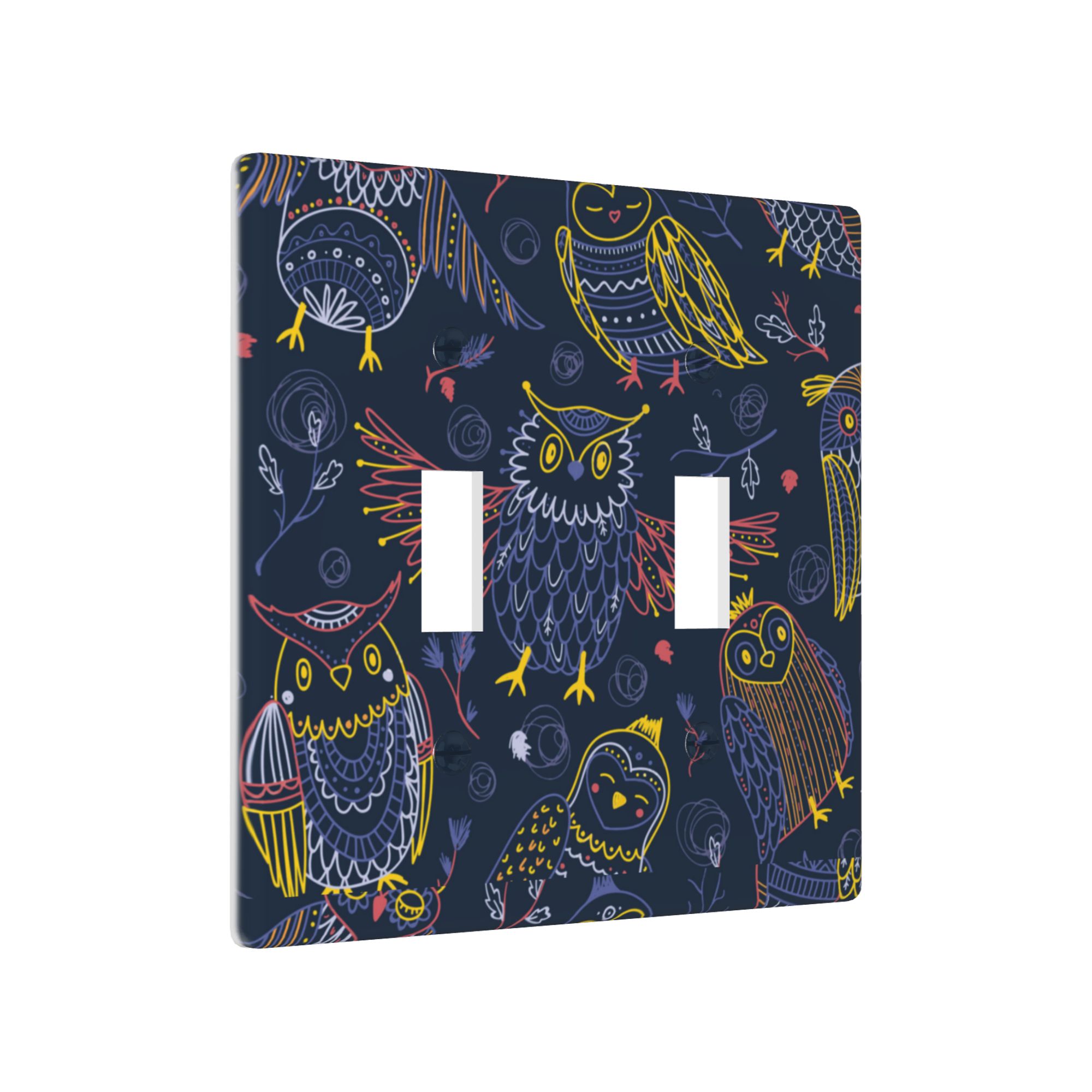 Owls Boho Style Double Toggle Light Switch Plate Decorative Wall Plate ...