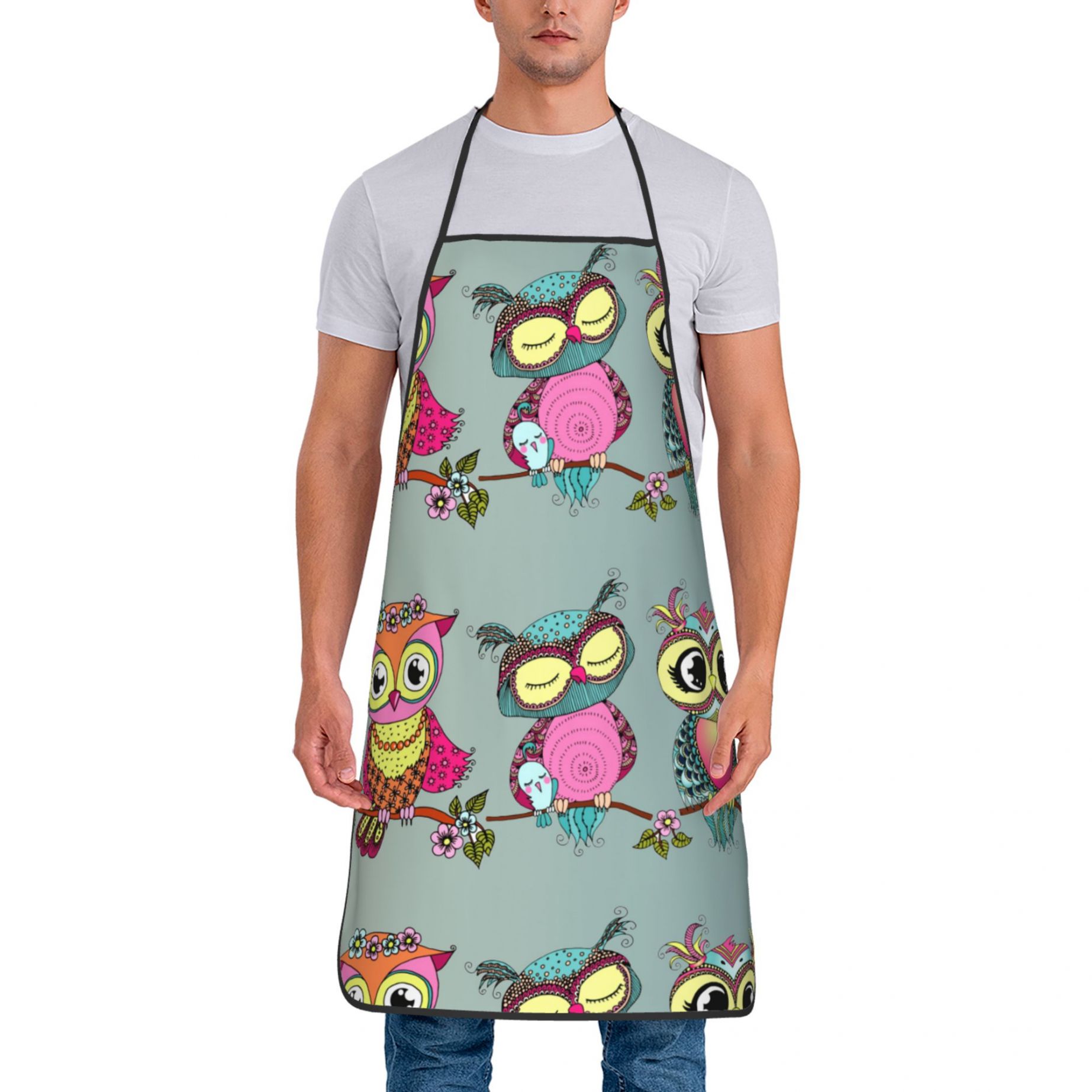 Owls Girl Aprons for Women Men Waterproof Apron Kitchen Chef Cooking ...