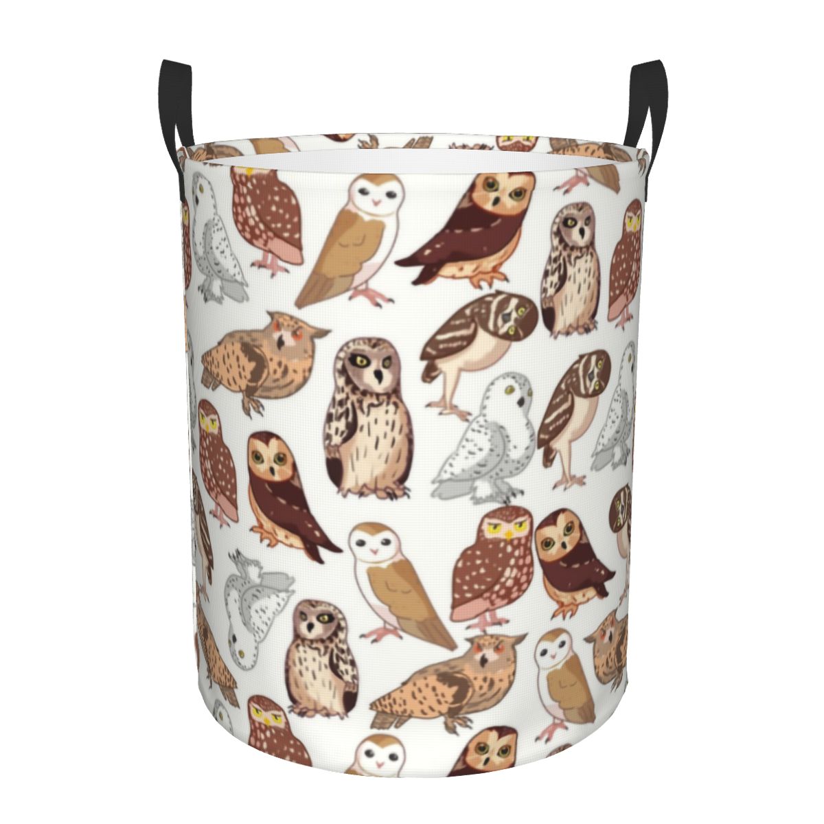 Owls Laundry Basket Collapsible Wildlife Bird Baby Hamper for Nursery Toys Organizer Storage ...