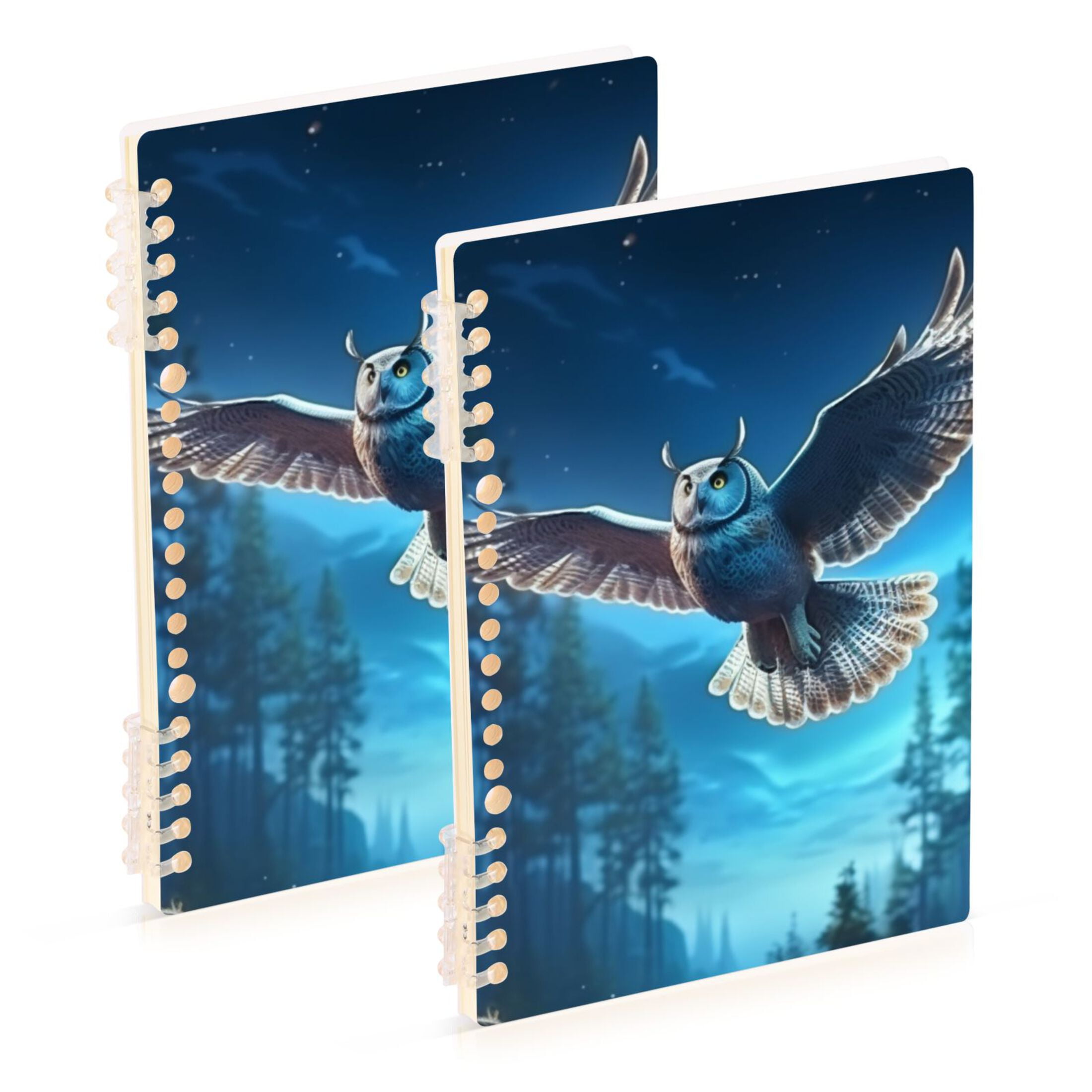 Owls Trees Forest Lamb Ring Binder Notebook Journey Note Diary College ...