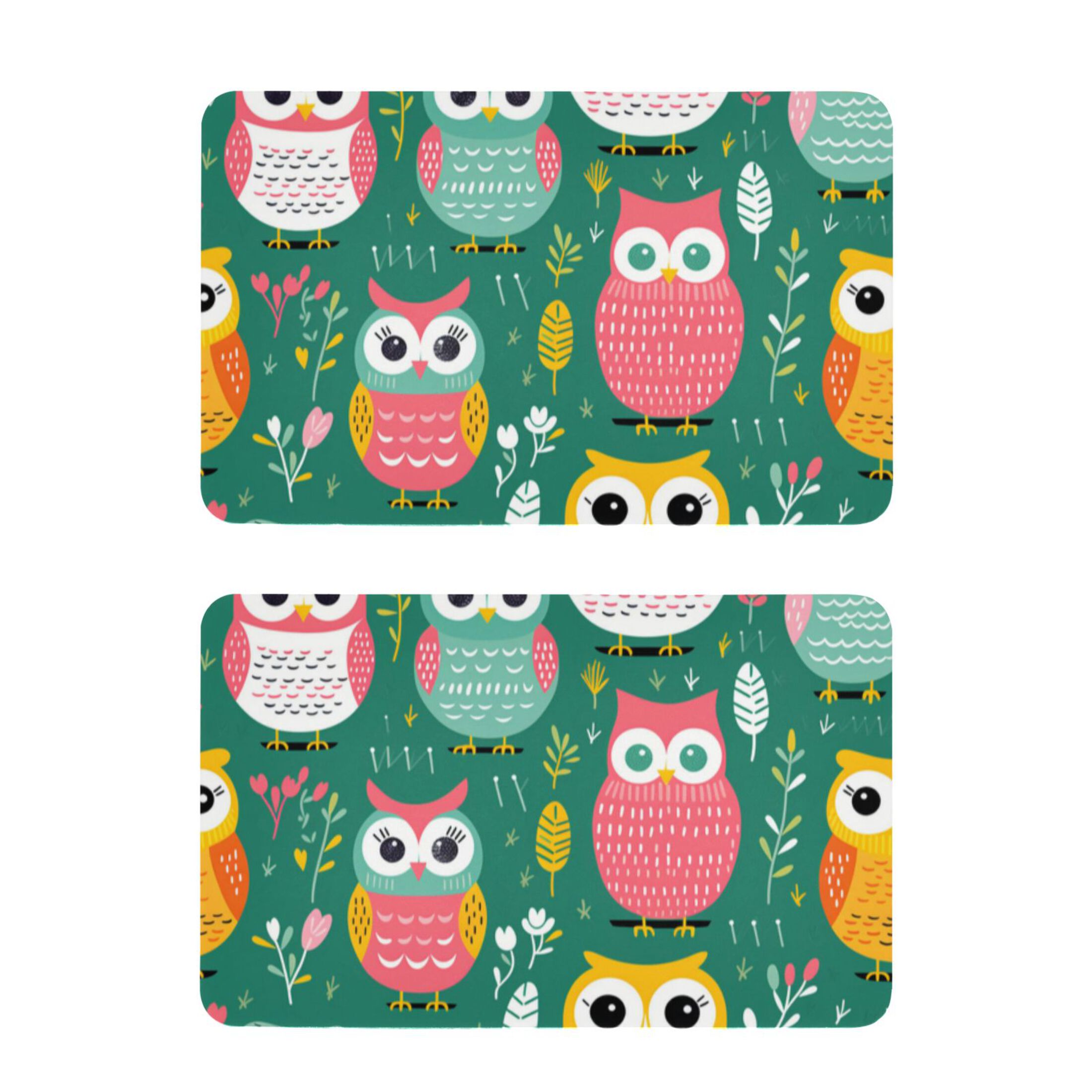 Owls and Plant Refrigerator Magnet Stickers Square Fridge Magnetic for ...
