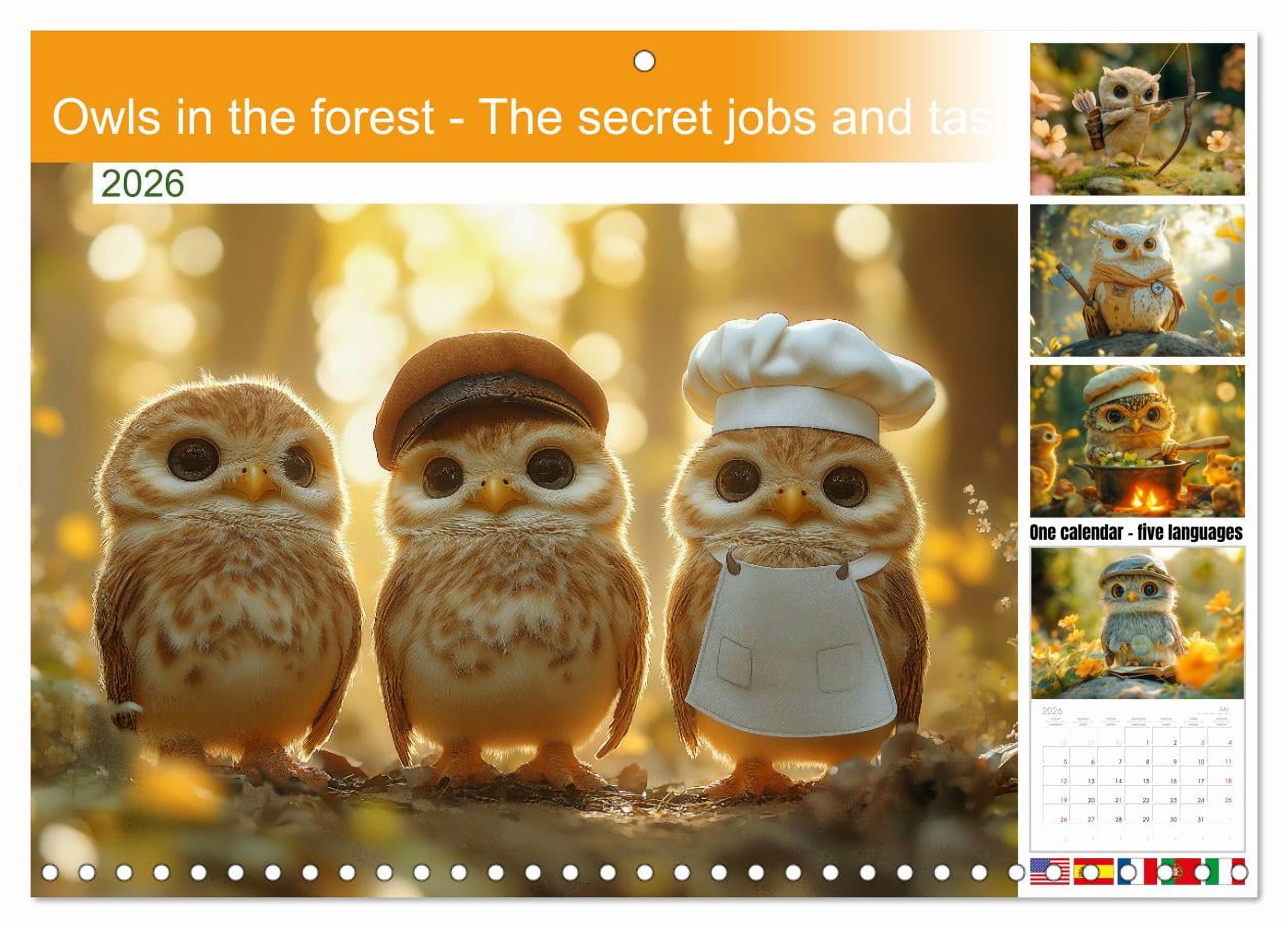 Owls in the forest - The secret jobs and tasks (Monthly Wall Calendar ...