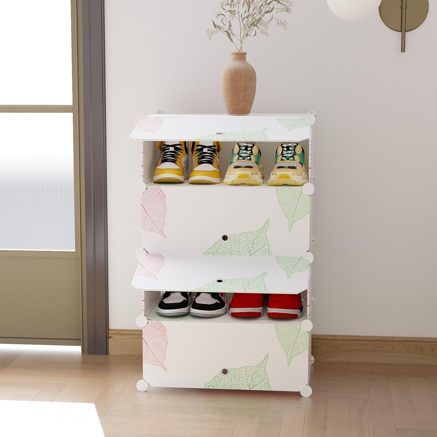 Owme Portable Shoe Rack for Home Organizer 8 Pair Tower Shelf Storage ...