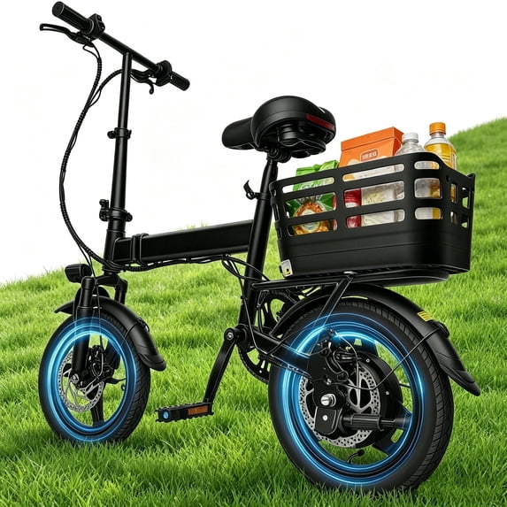 OwnGold 14" Folding Electric Bicycles for Adults,500W Peak Motor,20 MPH ...