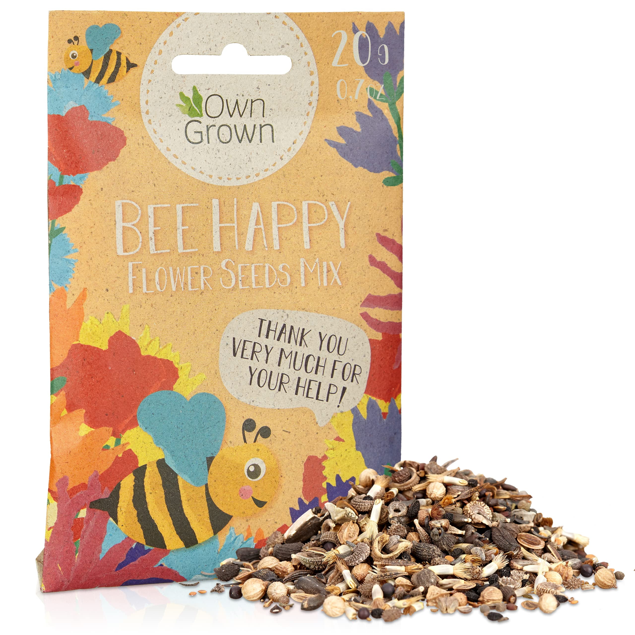 OwnGrown Bee Kind Wildflower Mix: 10,000 Eco-friendly Seeds for Bees ...