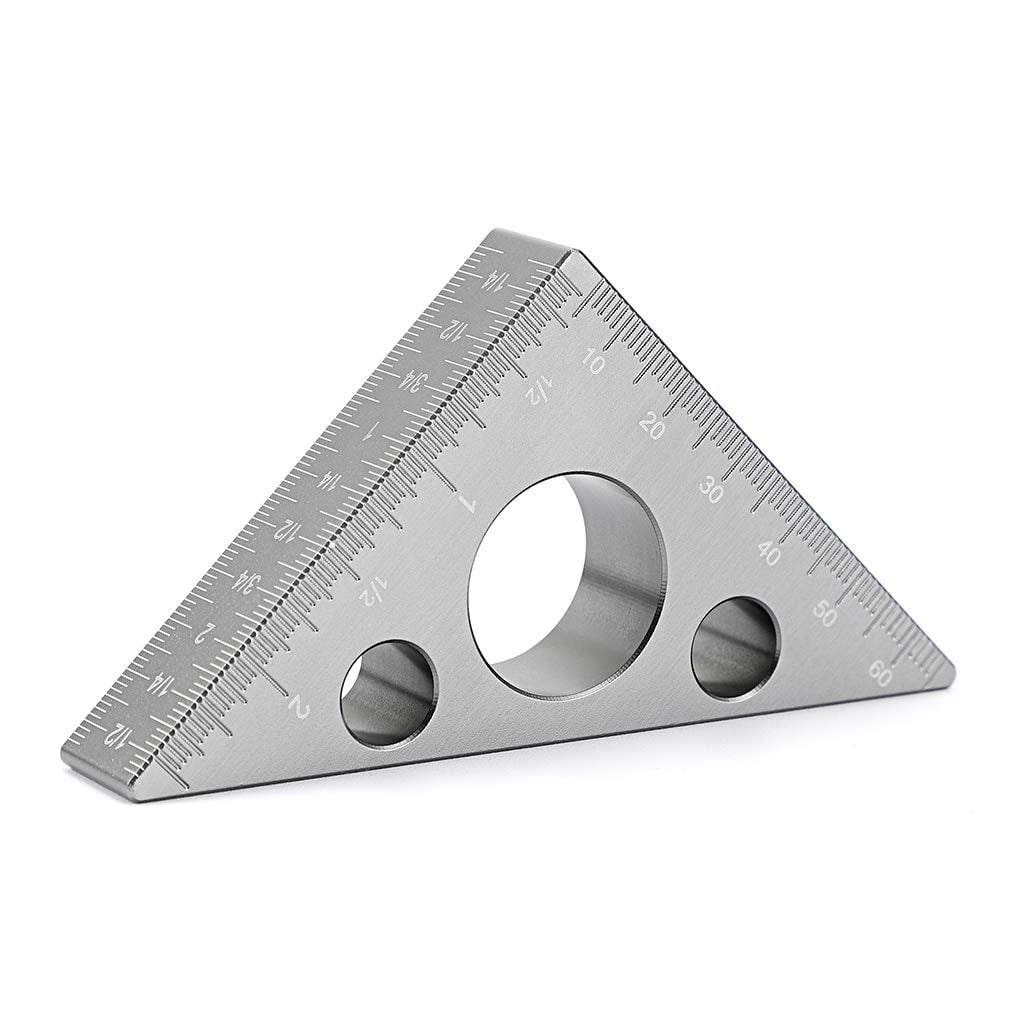 OwnMy 45 Degree Aluminum Alloy Angle Ruler, Imperial Scale Rafter ...
