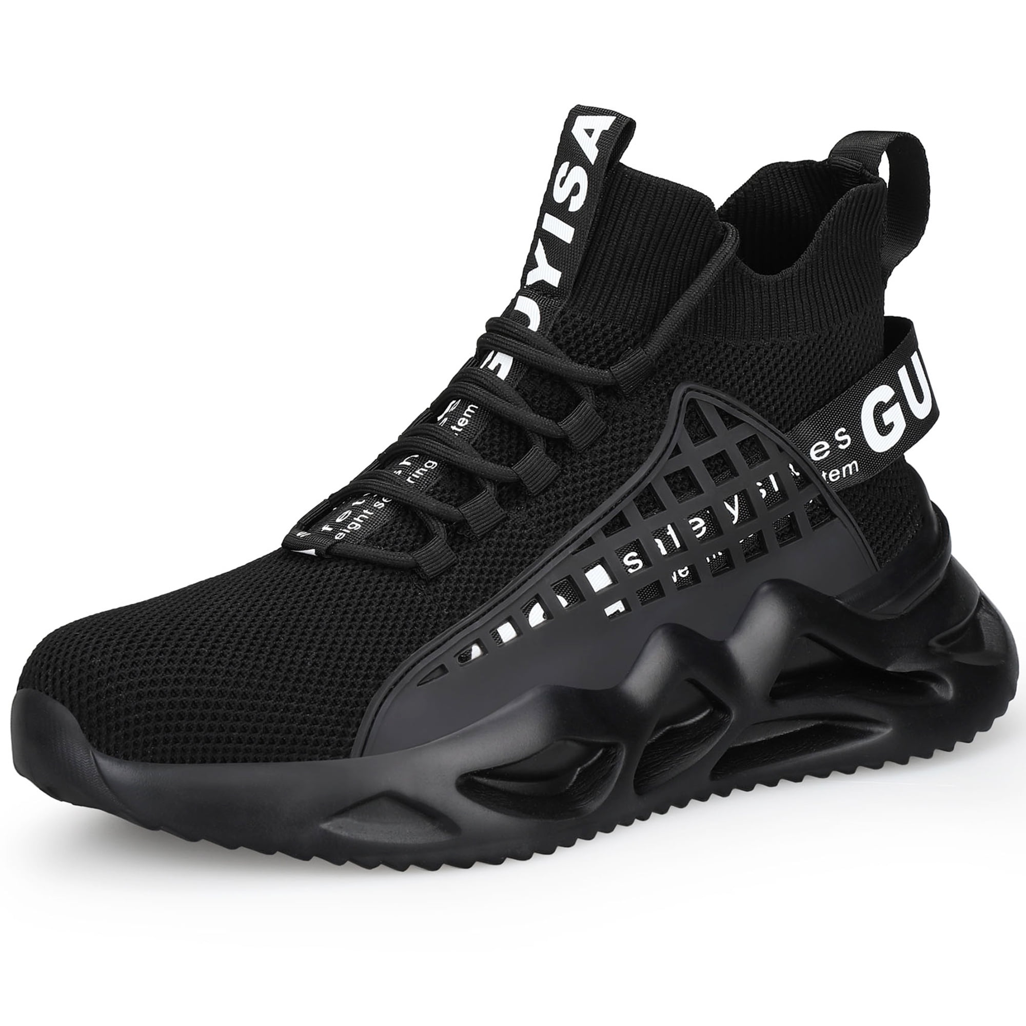 OwnShoe Men's Work Boots Steel Toe Safety Shoes Breathable Non-Slip ...