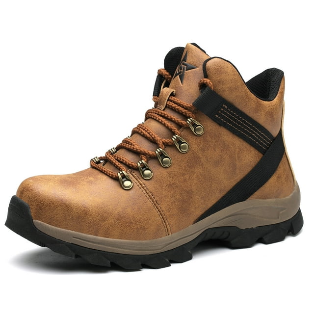 OwnShoe Waterproof Steel Toe Work Boots for Men Women Leather Safety ...