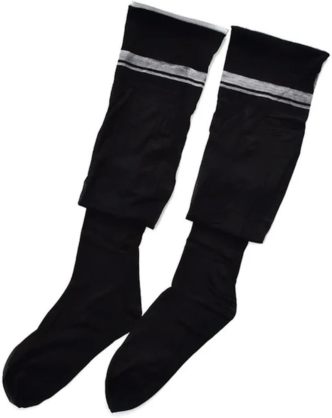 OwnShow Fishnet Stockings Retro Heel Back Seam Thigh High Stockings ...