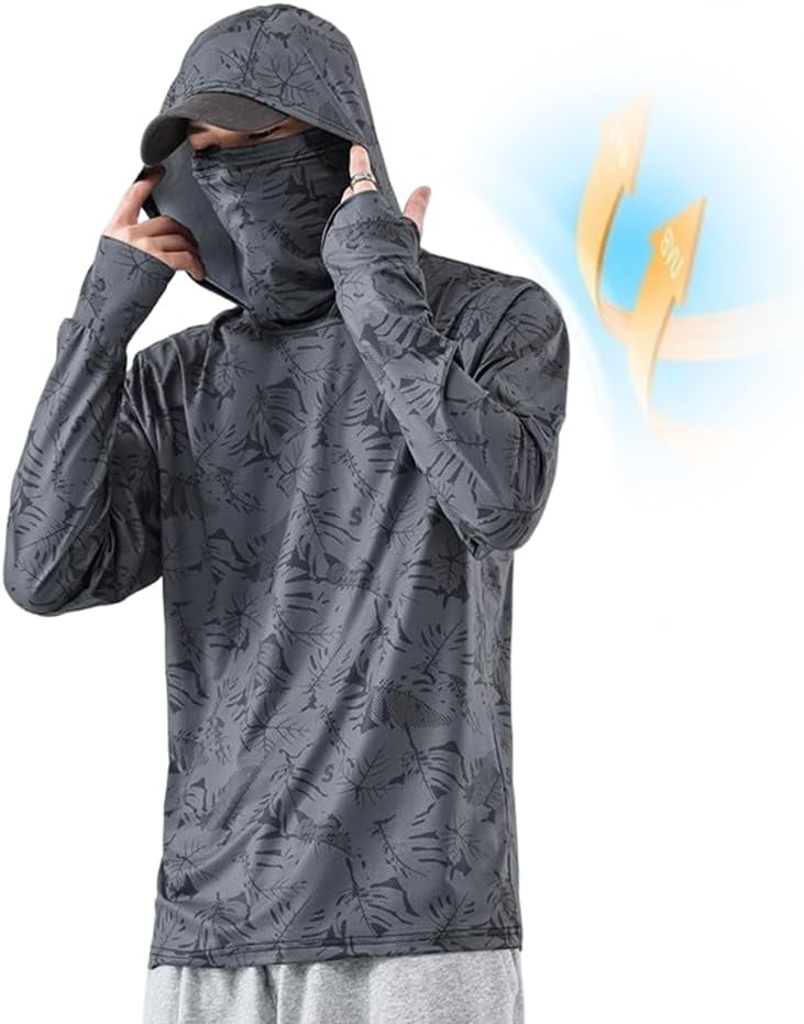 OwnShow Sunscreen Rash Guard Fishing Shirt for Men Quick-Dry UPF 50 Sun ...