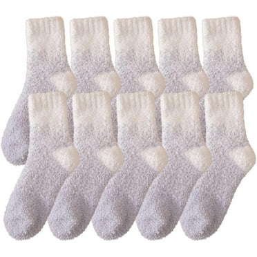 5 Pairs Fuzzy Socks for Women Soft Cozy Winter Warm Socks Fluffy Socks ...