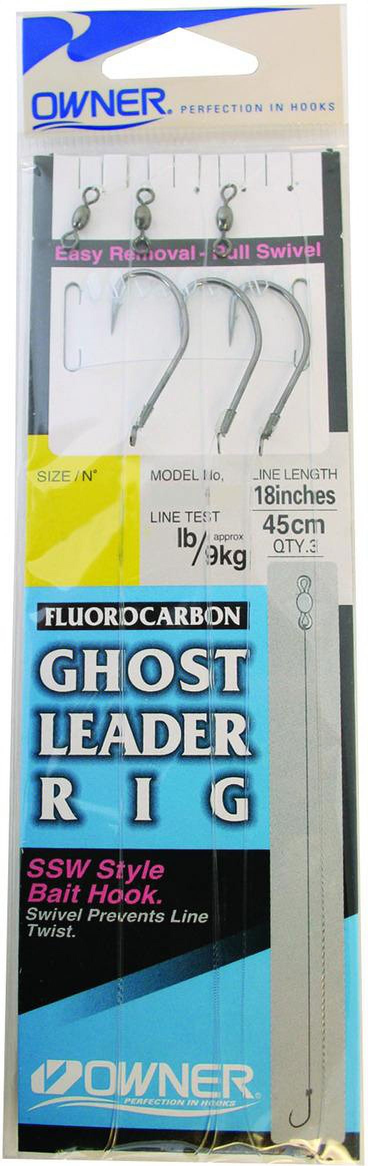 Owner 5215-131 Ghost Leader Fluorocarbon 3 Per Pack With Bait Hk Size 3 ...
