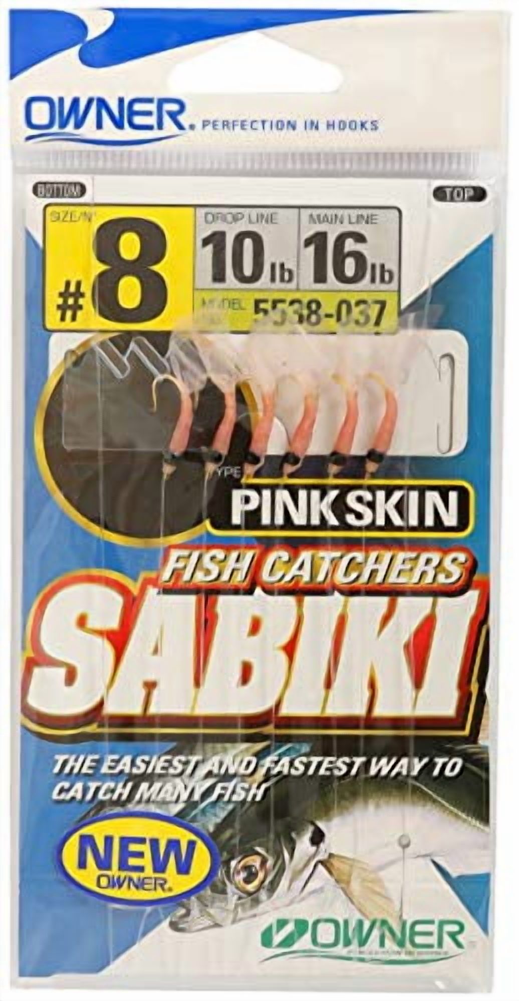 Owner 5538-017 Sabiki Shrimp Skin 6Hks, 1-Pack, Sz10, Gld W/Pink Shrimp ...