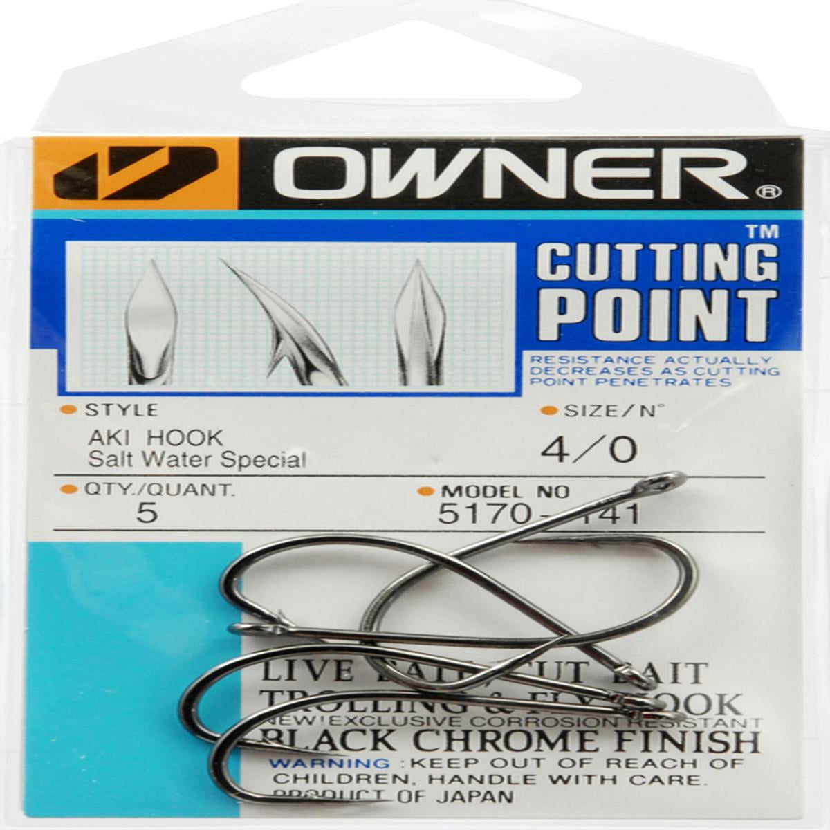 Owner Aki Bait and Fly Hook, 4/0, 5pk - Walmart.com