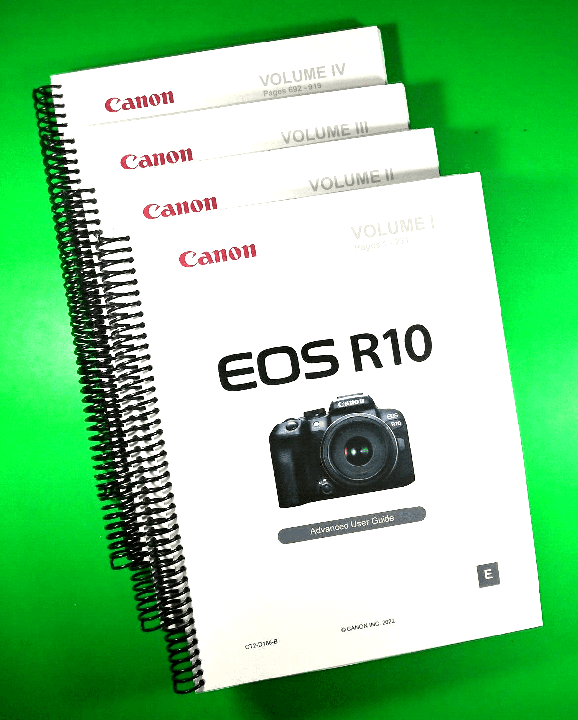 Owners Manual for Canon EOS R10 919 Pages 4 Volume Set W/Clear Covers ...