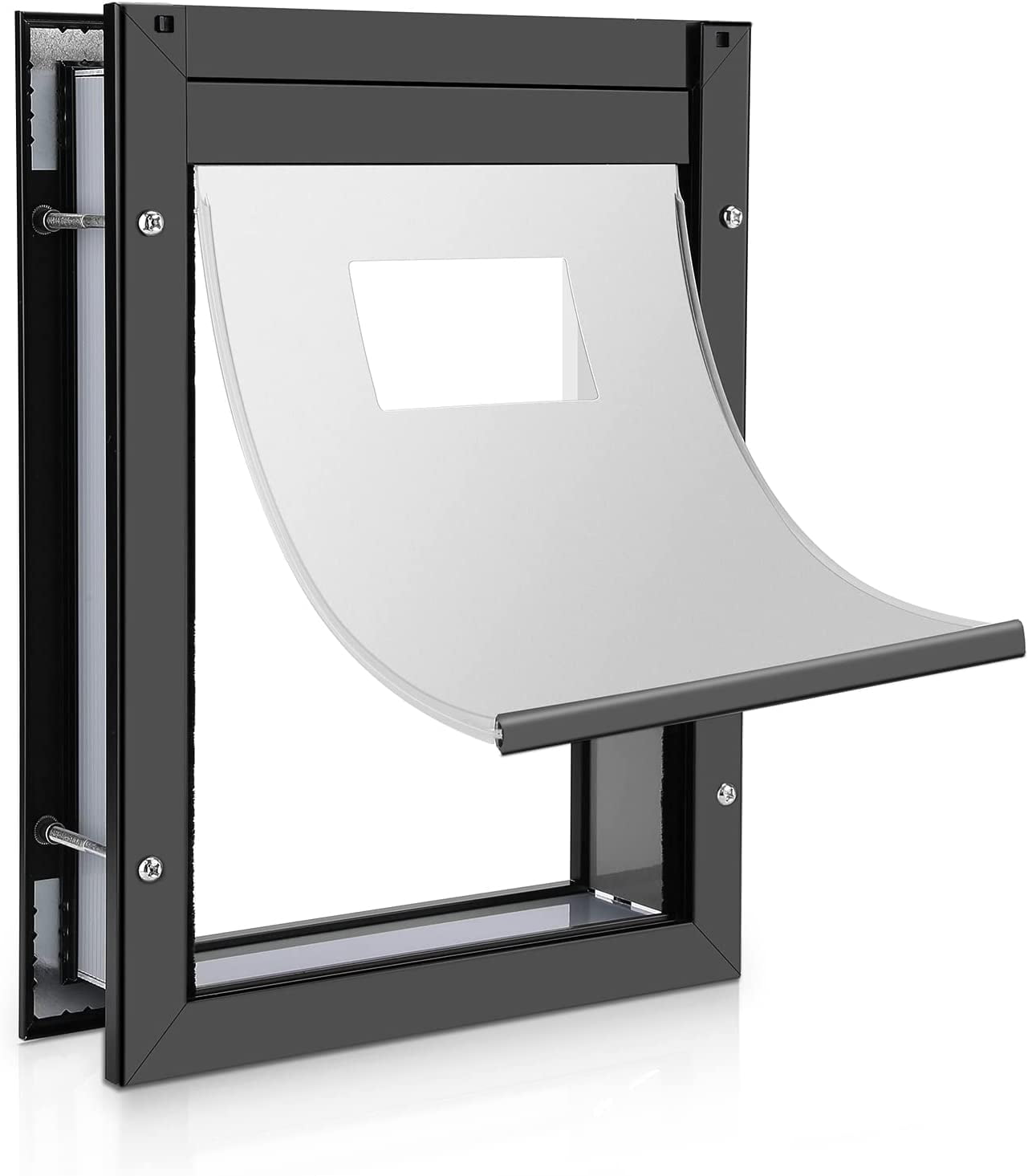 Ownpets Aluminum Dog Door Weatherproof Pet Door with Magnetic Flap Easy ...