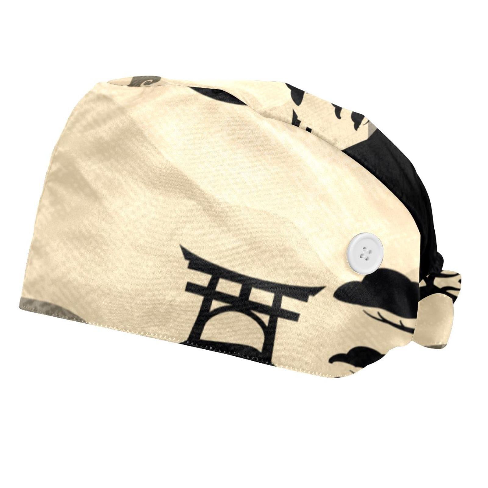 Ownta 2 Pack Working Cap with Button and Sweatband Tie Back Hats for ...