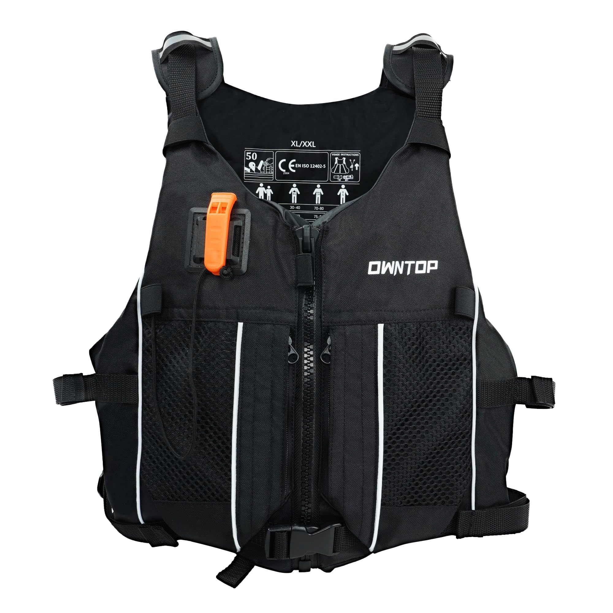 Koorium Adult Life Jacket Swim Vest with Mesh Pockets, Whistle ...