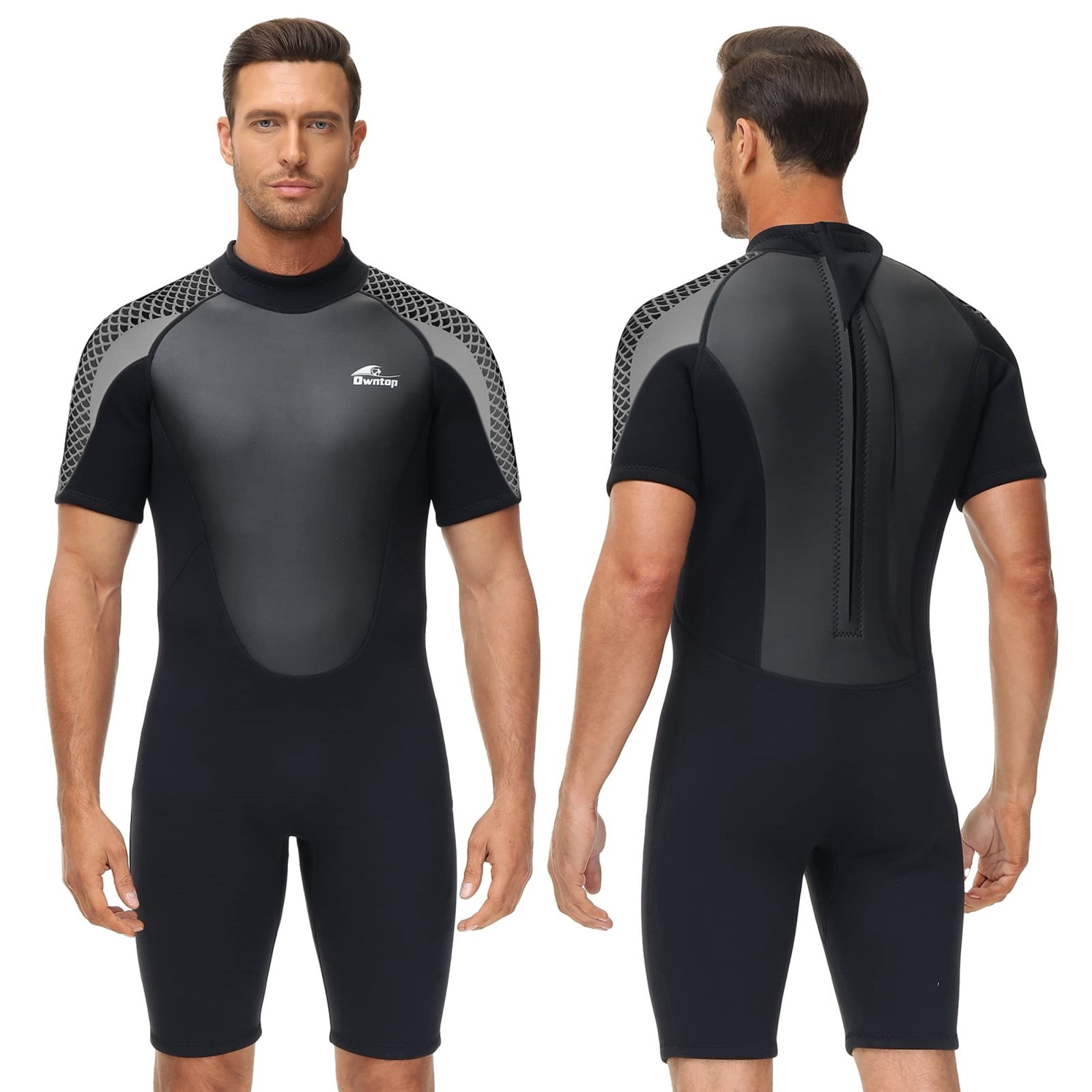 Owntop Men Shorty Wetsuit 3mm Full Body Stretch Neoprene Diving Suit ...