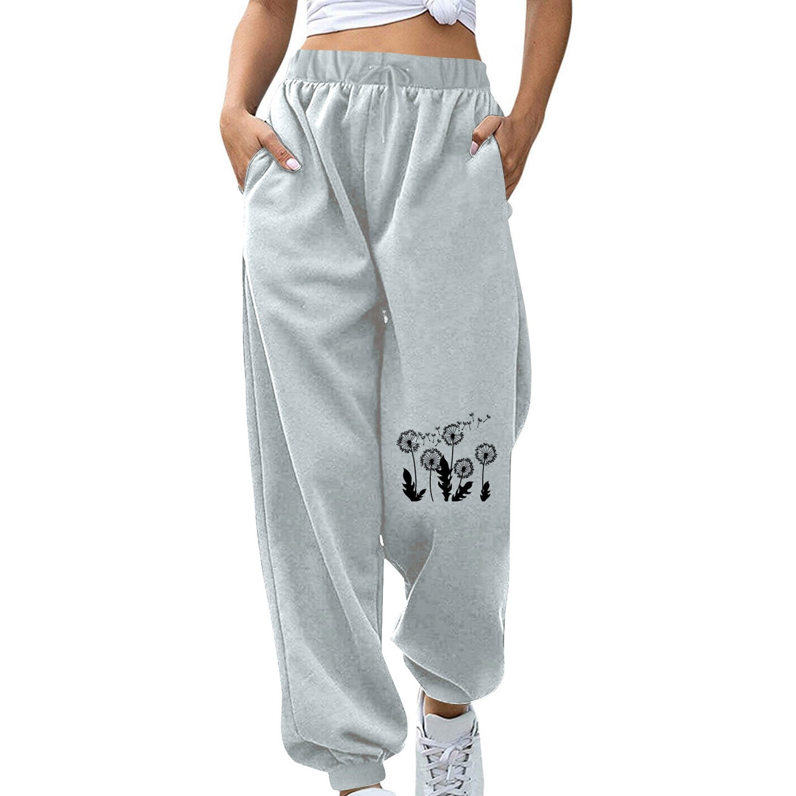 Owordtank Black Sweatpants Women Baggy,Women's Graphic Sweatpants Love ...