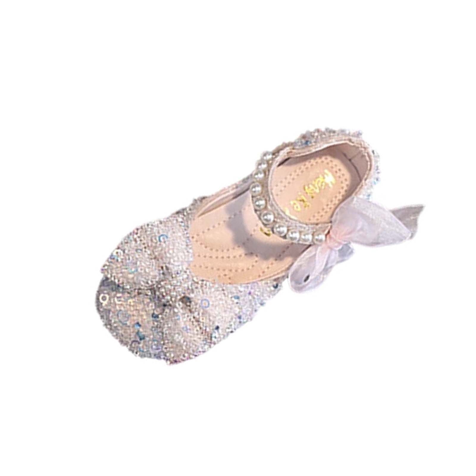Owordtank Dance Shoes For Girls Childrens Shoes Pearl Rhinestones ...
