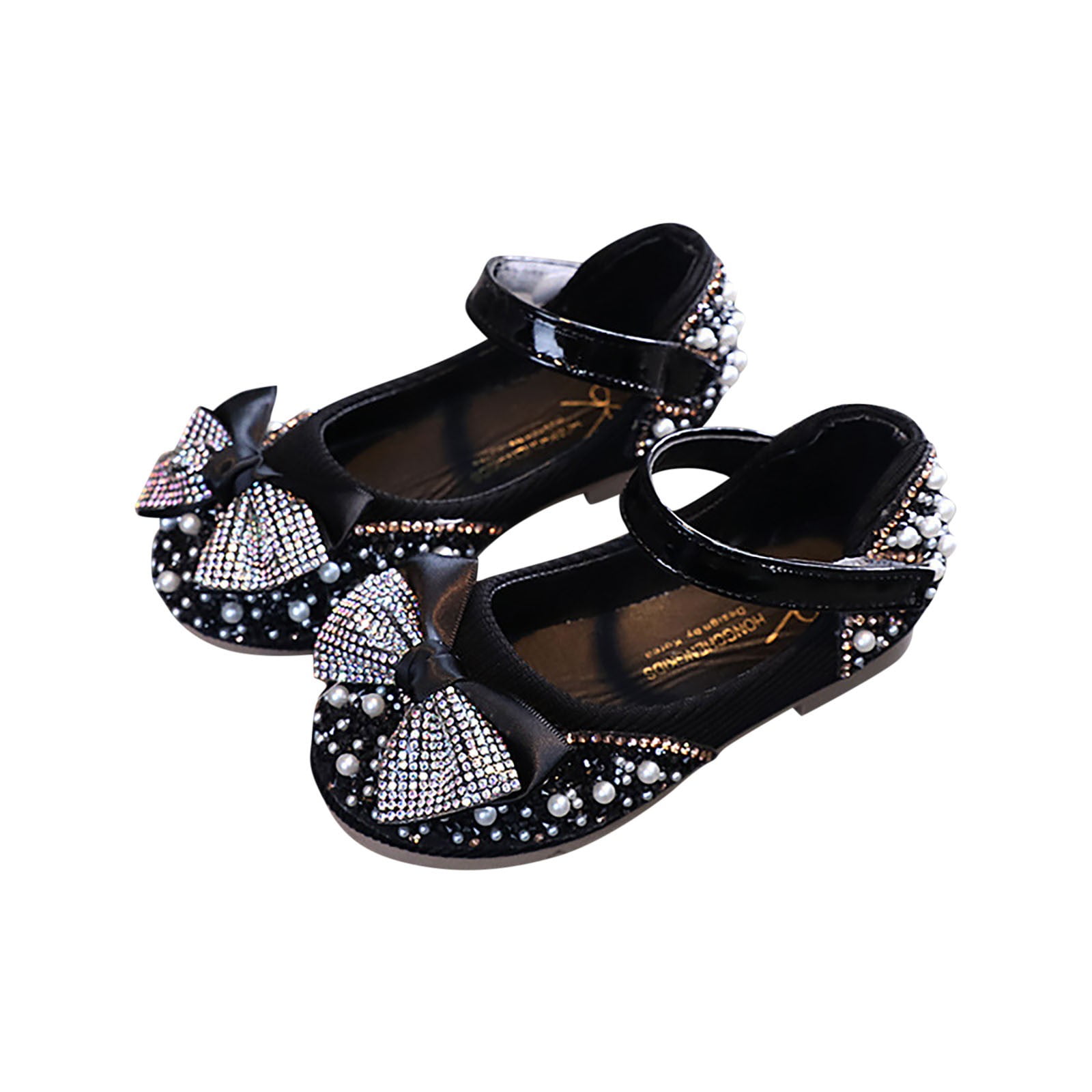 Owordtank Girls Mary Jane Ballerina Flats Glitter Princess Dress Shoes ...