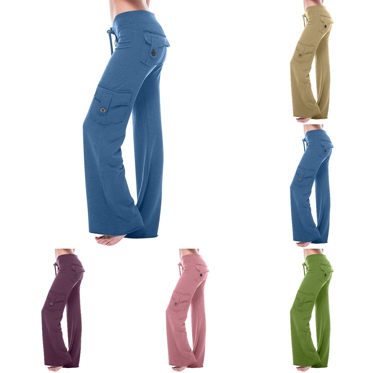 Owordtank Plus Size Cargo Lounge Pants For Women Casual Wide Leg Yoga