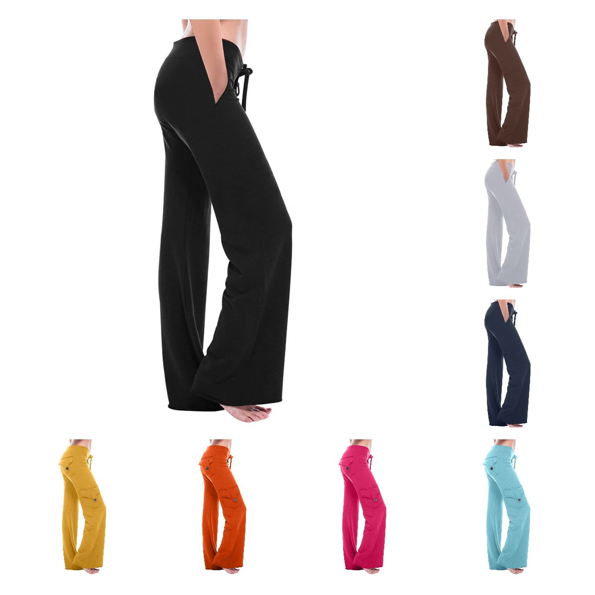 Owordtank Plus Size Cargo Lounge Pants For Women Casual Wide Leg Yoga