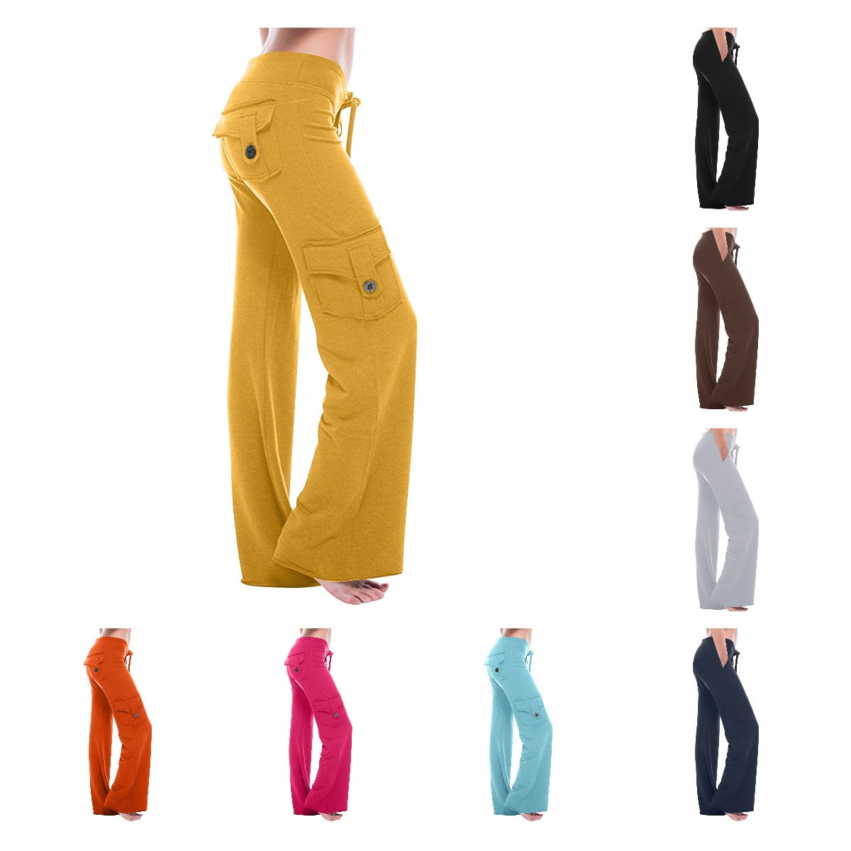 Owordtank Plus Size Cargo Lounge Pants For Women Casual Wide Leg Yoga