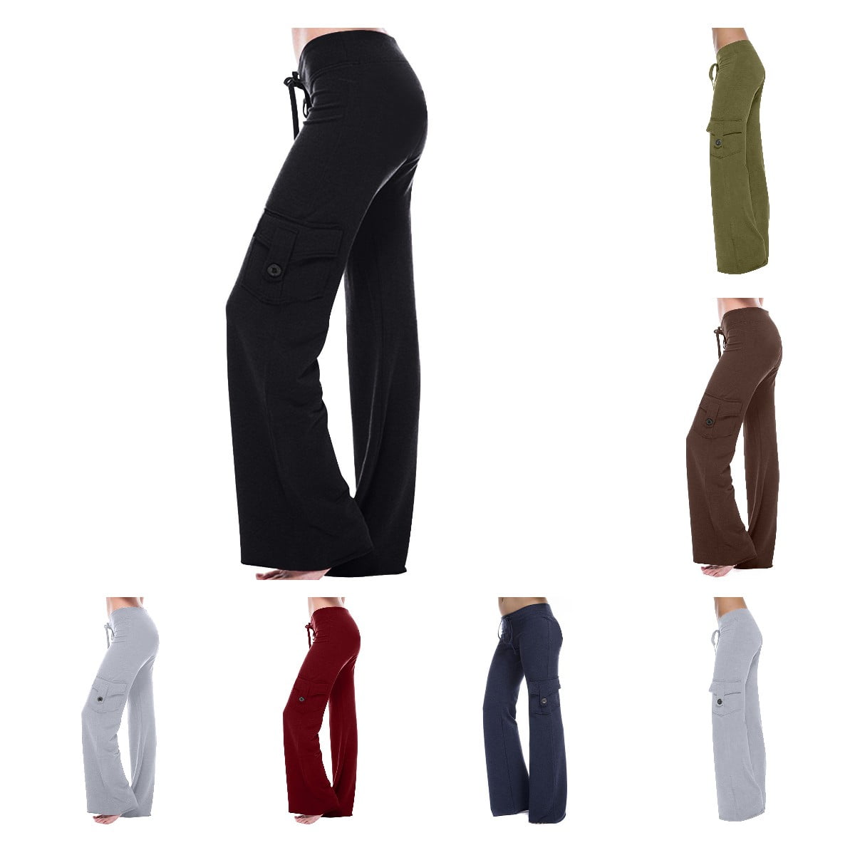 Owordtank Plus Size Cargo Lounge Pants For Women Casual Wide Leg Yoga
