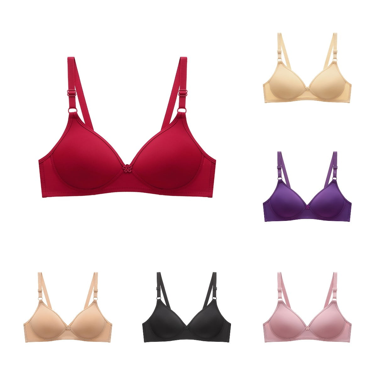Owordtank Small Cup Bras for Women Wireless Push up T-Shirt Bra ...