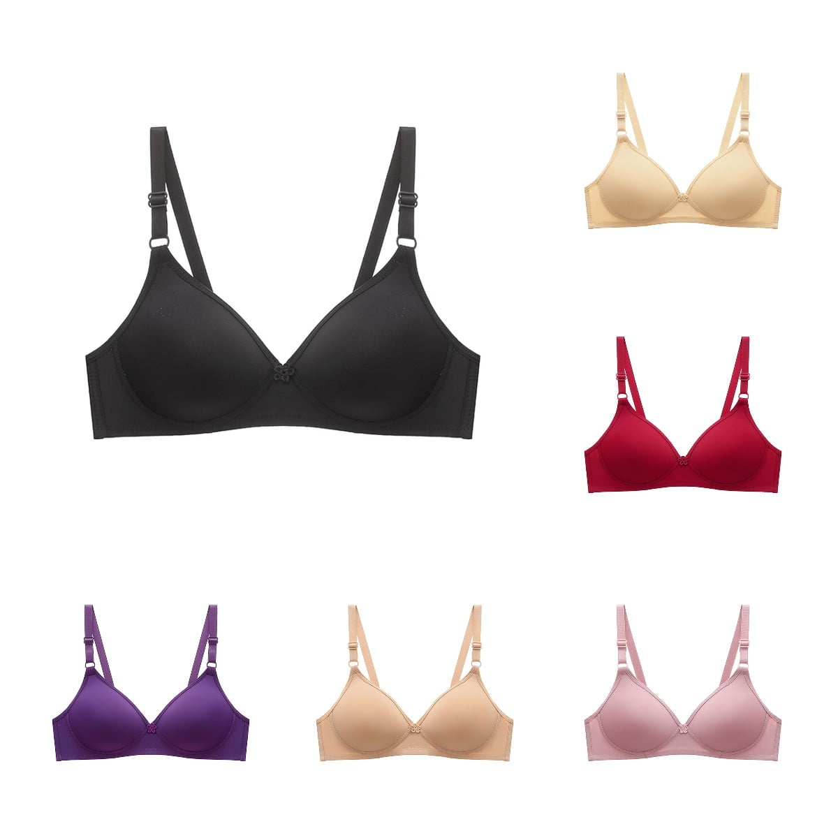 Owordtank Small Cup Bras for Women Wireless Push up T-Shirt Bra ...